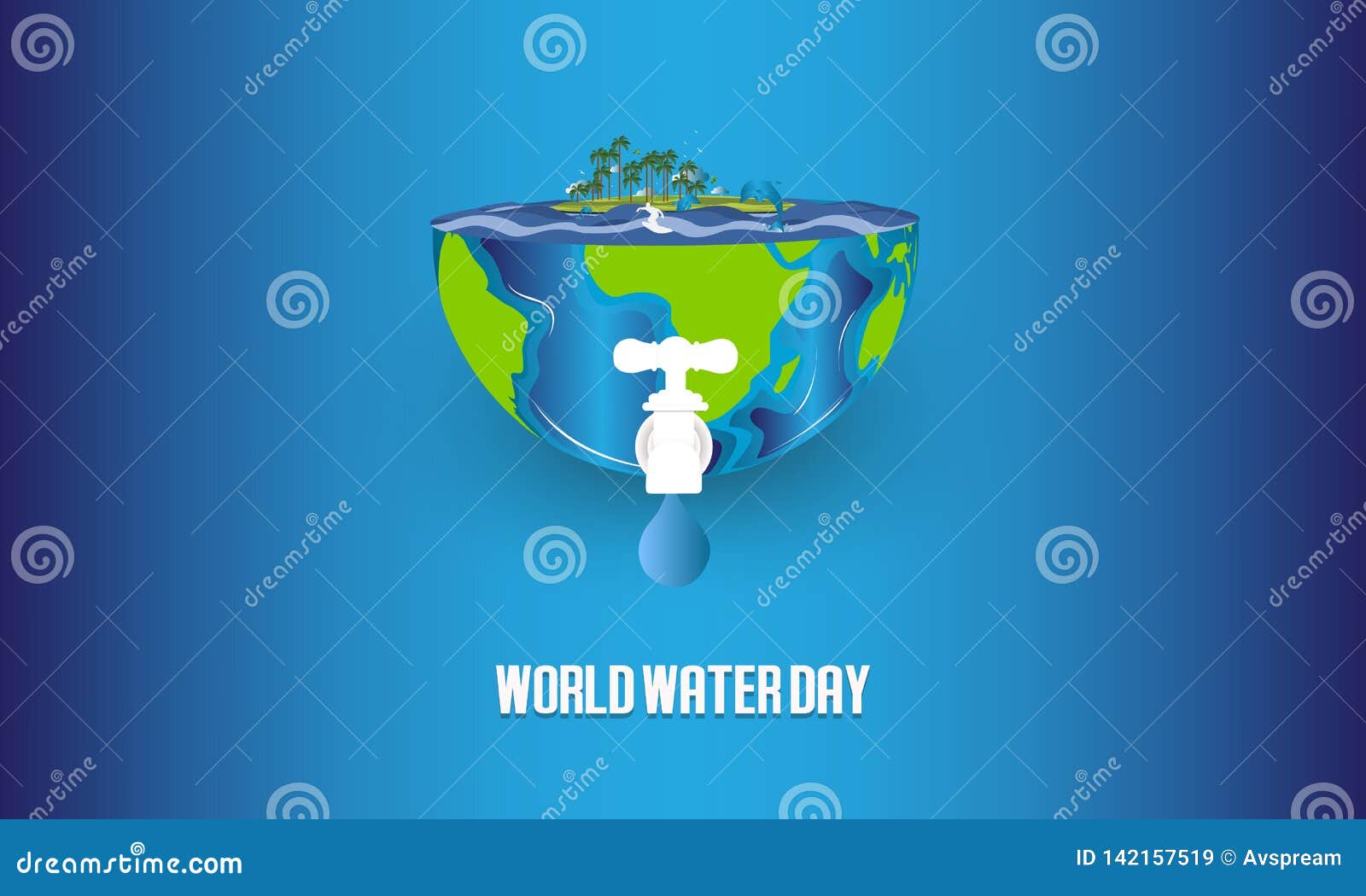 Save Water. World Water Day Concept. Vector Illustration. - Vector ...