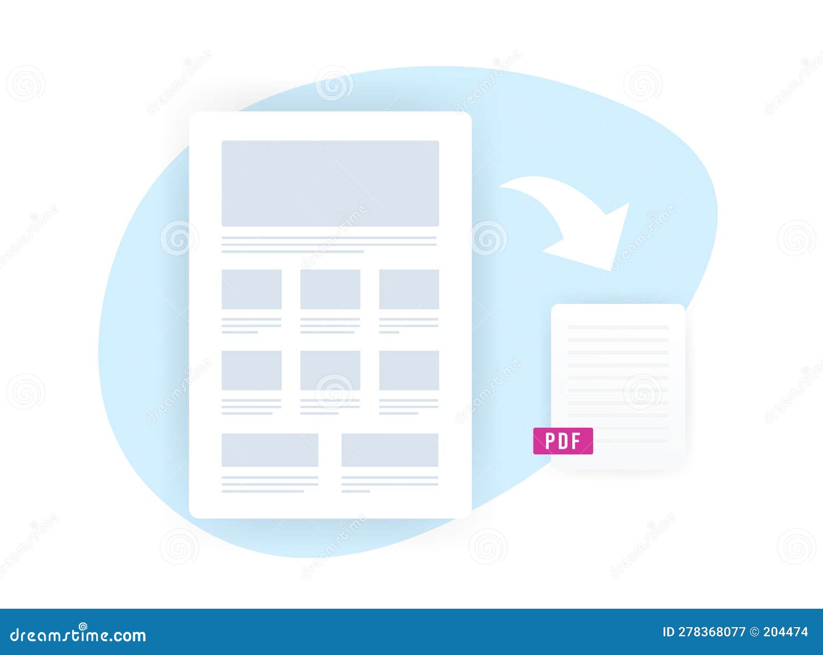 Save Website As PDF Concept Illustration. Convert Html Web Page ...