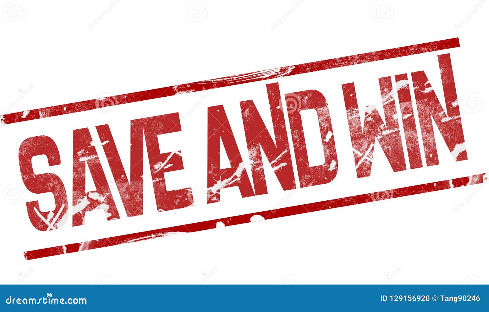 Save and Win Word between Red Line Stock Illustration - Illustration of ...