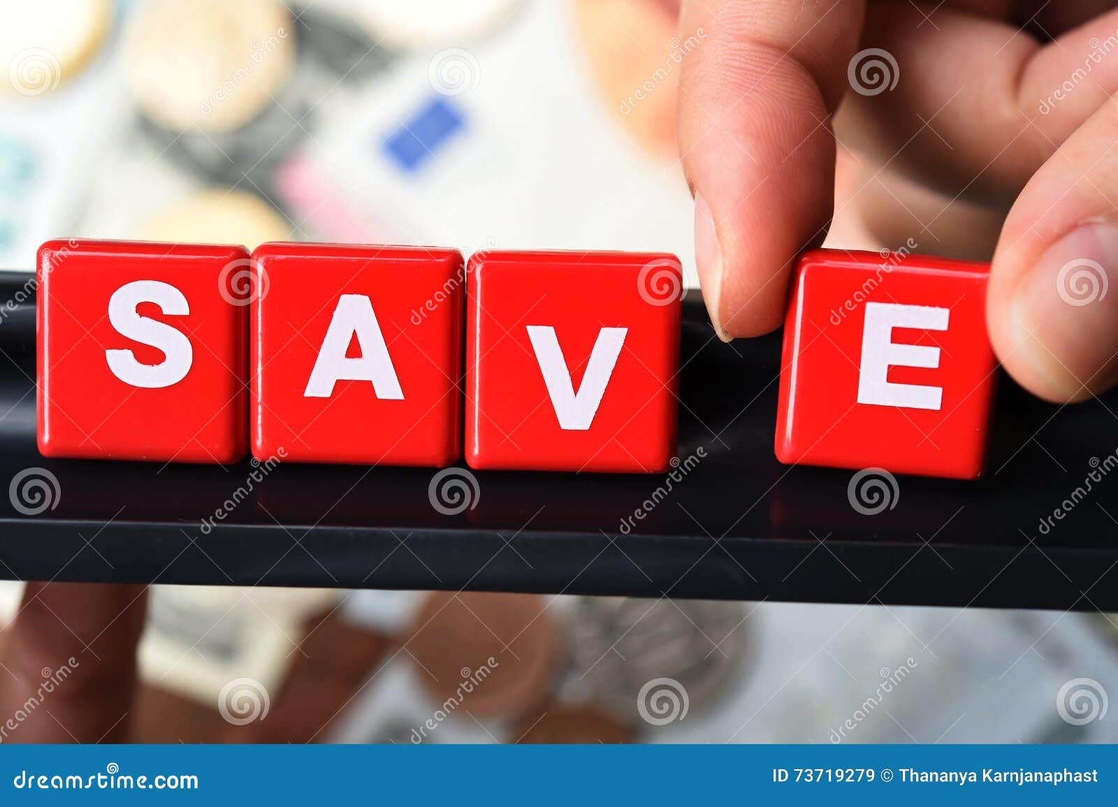 Save word on banknote stock image. Image of credit, finance - 73719279