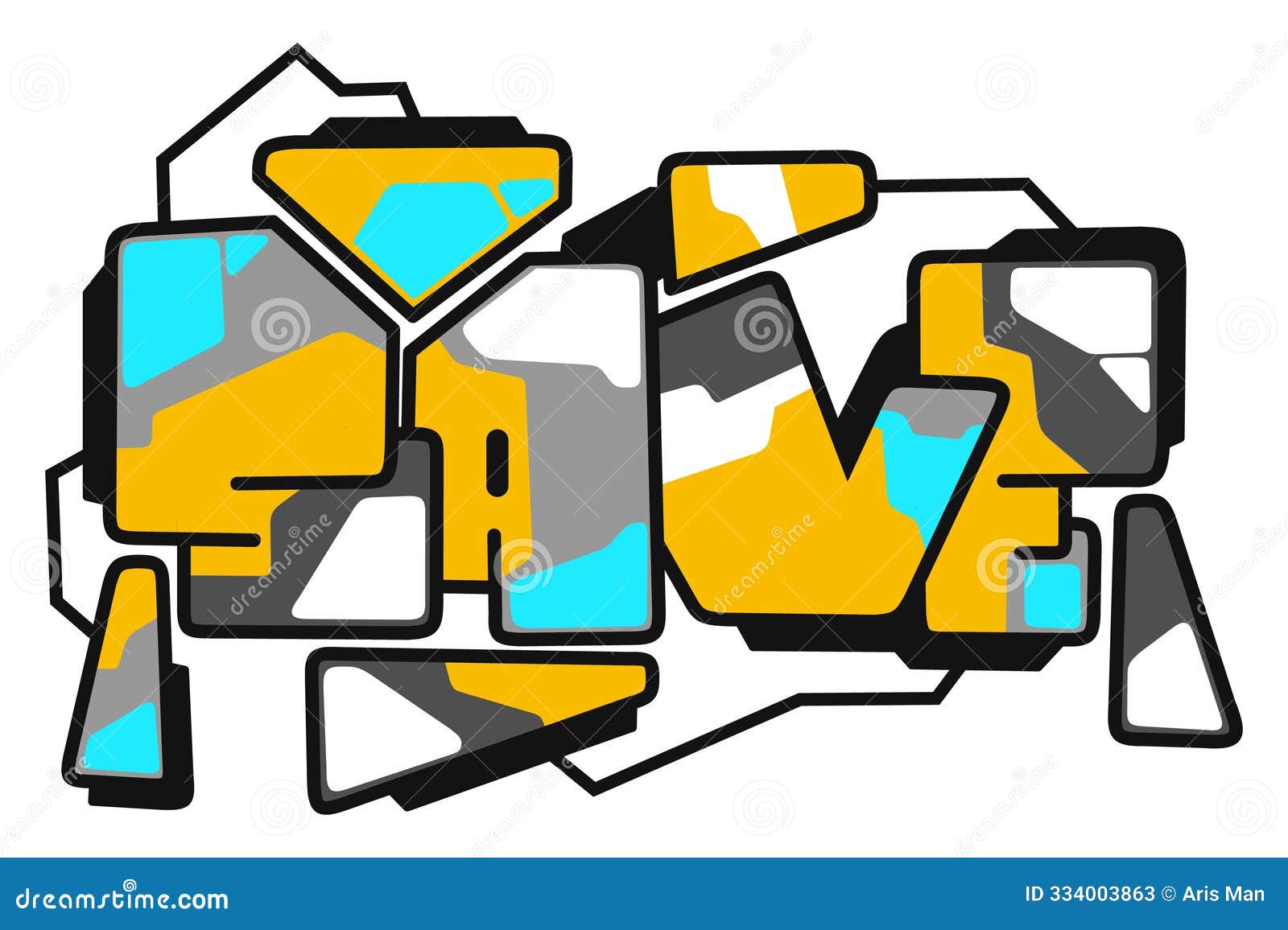Save Word Graffiti Text Sticker Illustration Stock Vector ...
