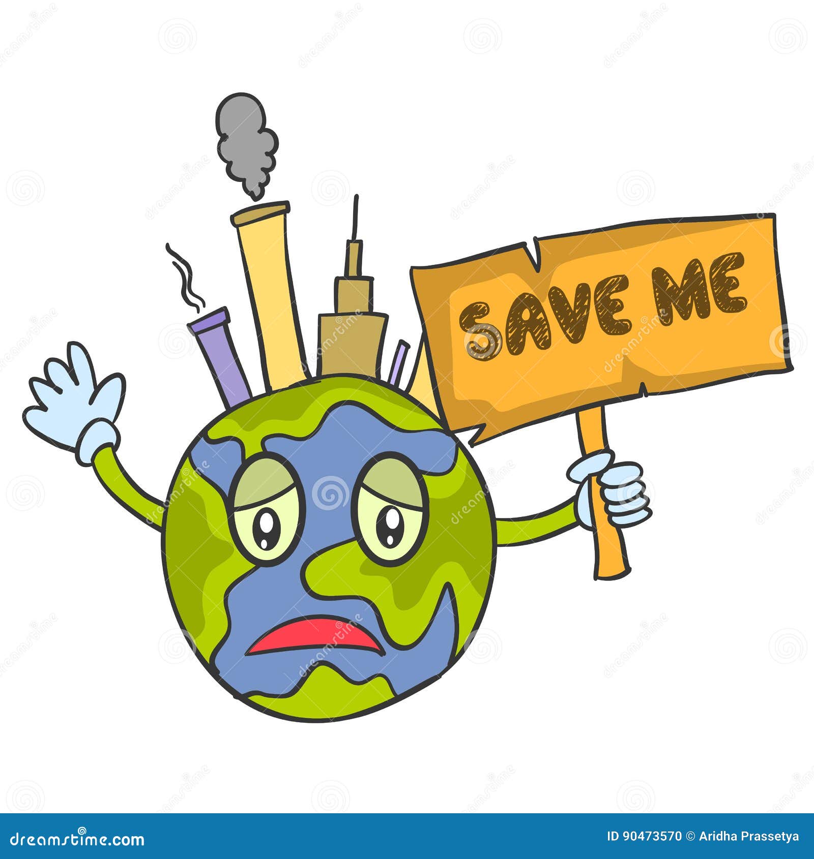 Save world cartoon design stock vector. Illustration of vector - 90473570