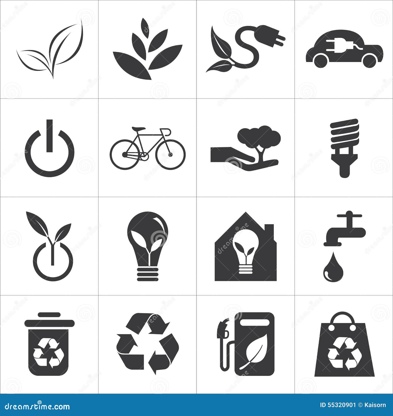 Clean Energy Concept. Bulb With Green Leaves. Alternative Electricity ...