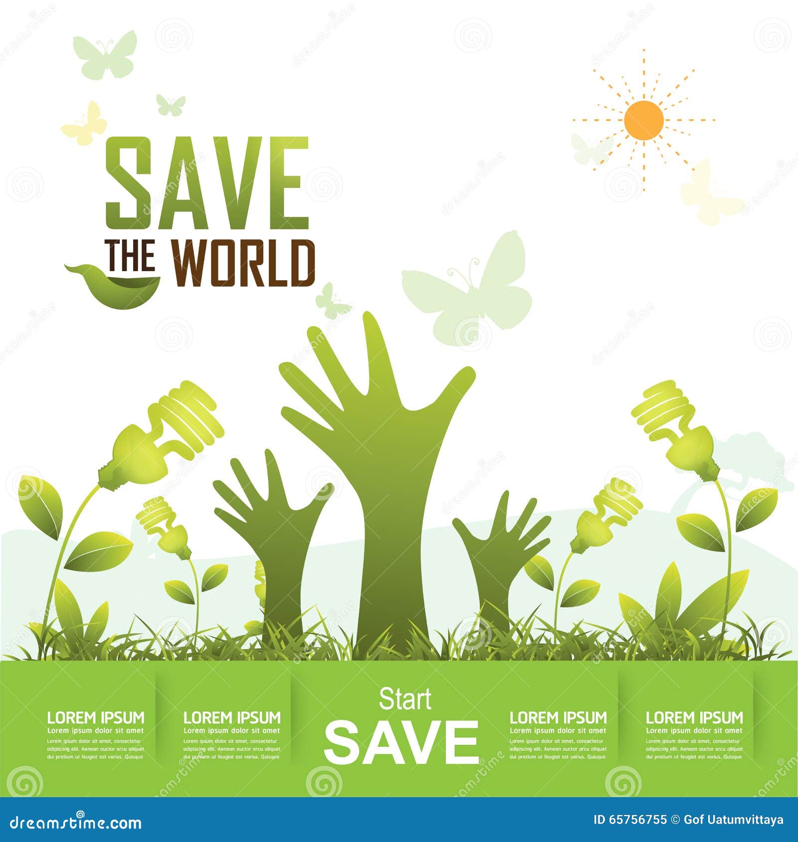 Save the World, Ecology Concept Go Green Stock Vector - Illustration of ...