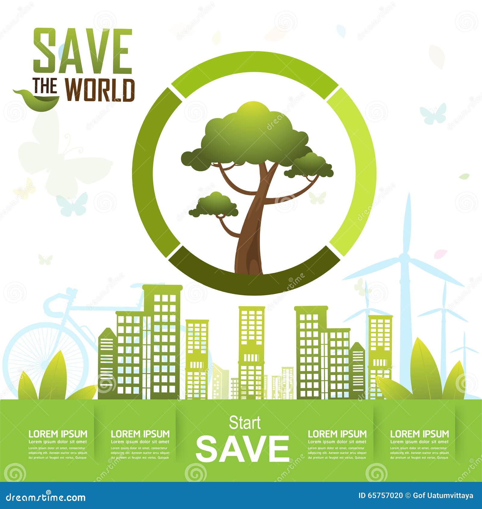 Save the World, Ecology Concept Go Green Stock Vector - Illustration of ...