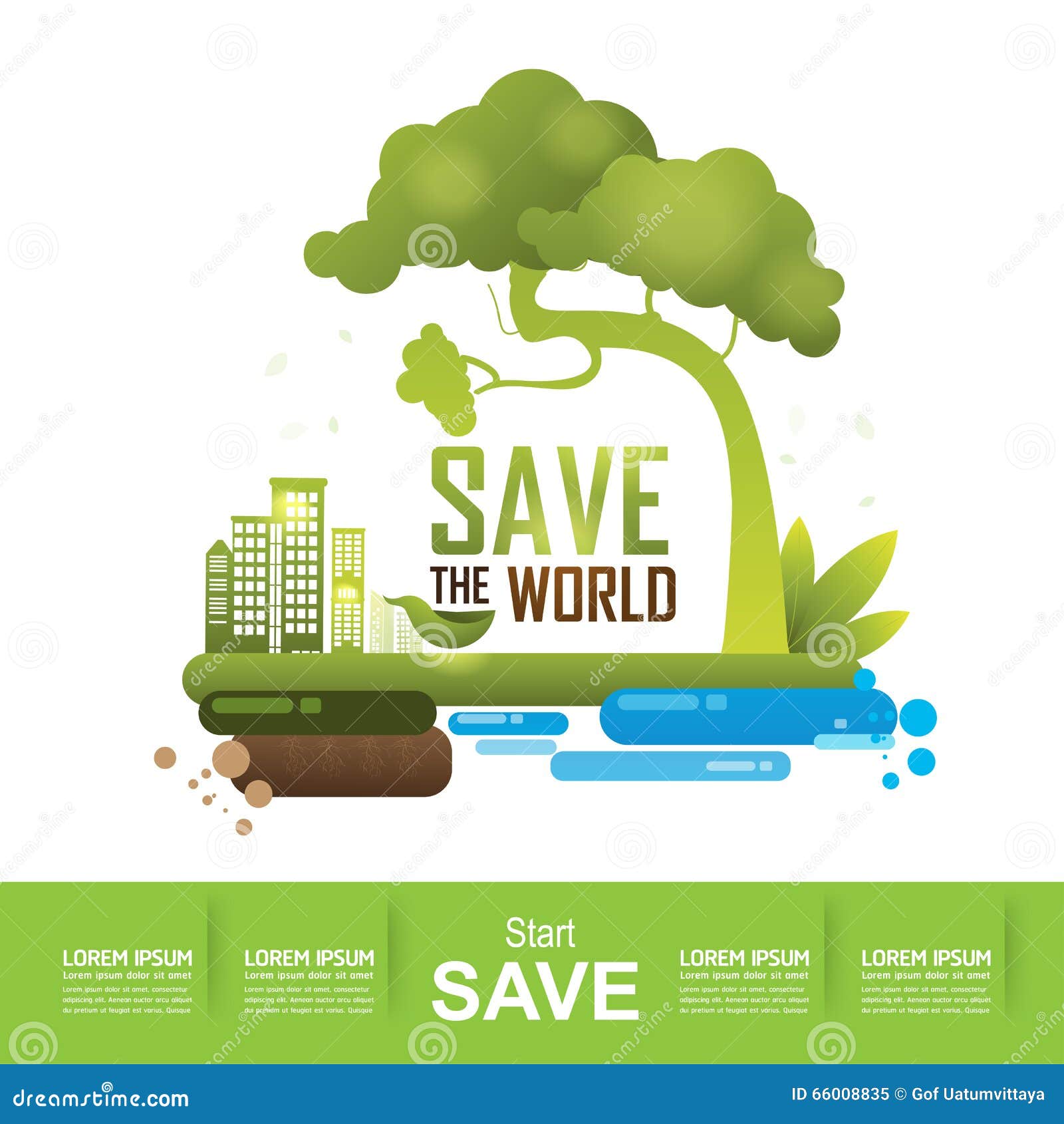 Save the World, Ecology Concept Go Green Stock Vector - Illustration of ...