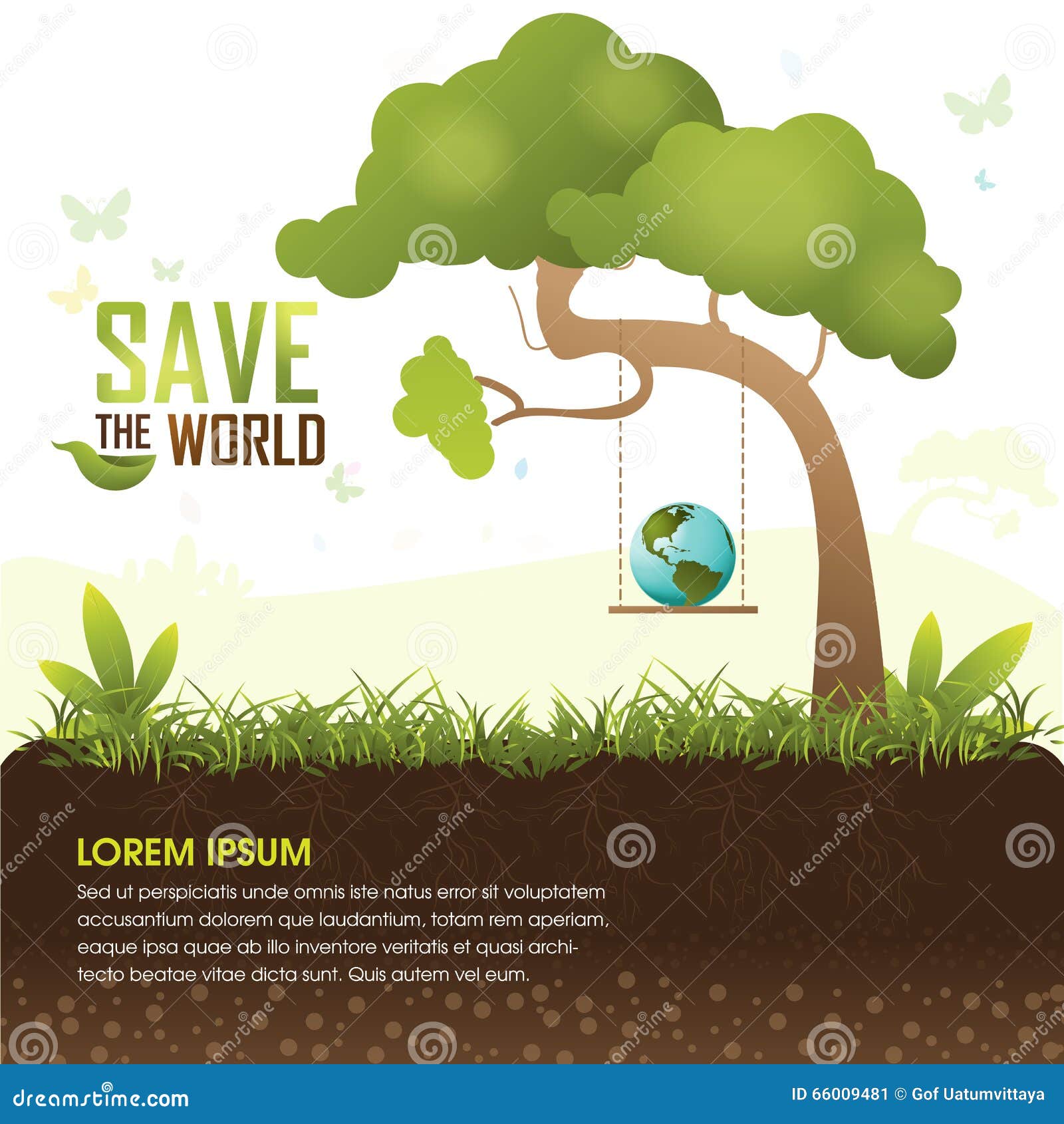 Save the World, Ecology Concept Go Green Stock Vector - Illustration of ...
