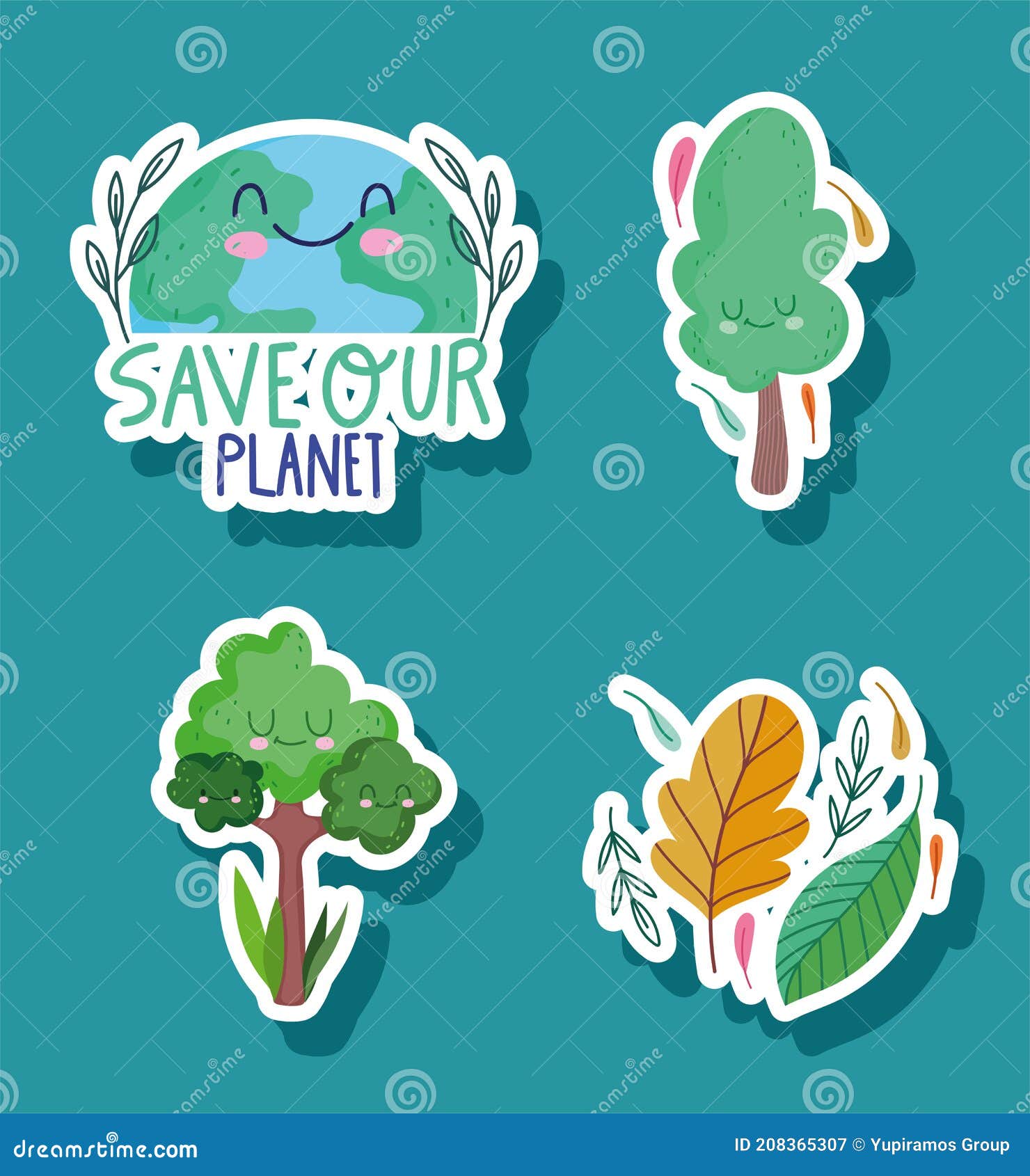 Save the World Environment Ecology Nature Cartoon Stock Vector ...