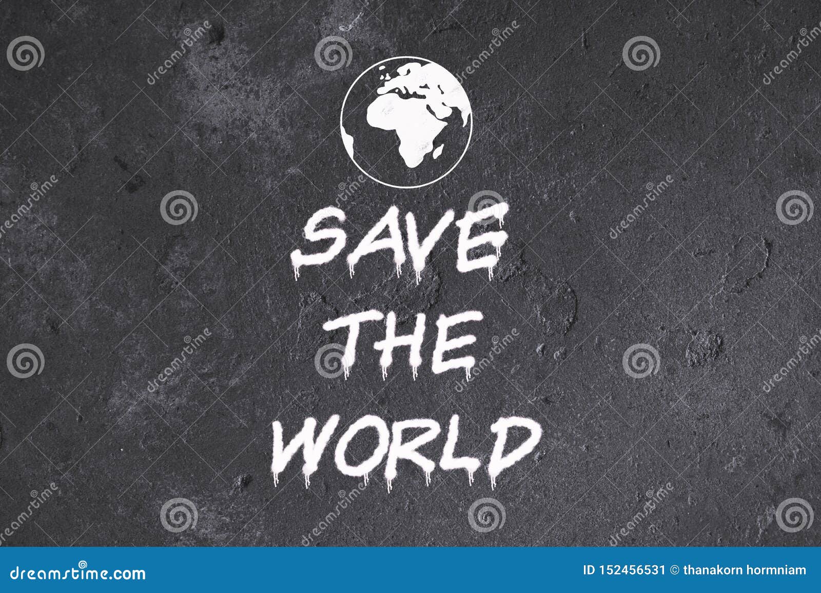 Save the World Graffiti on Grunge Wall Stock Illustration ...