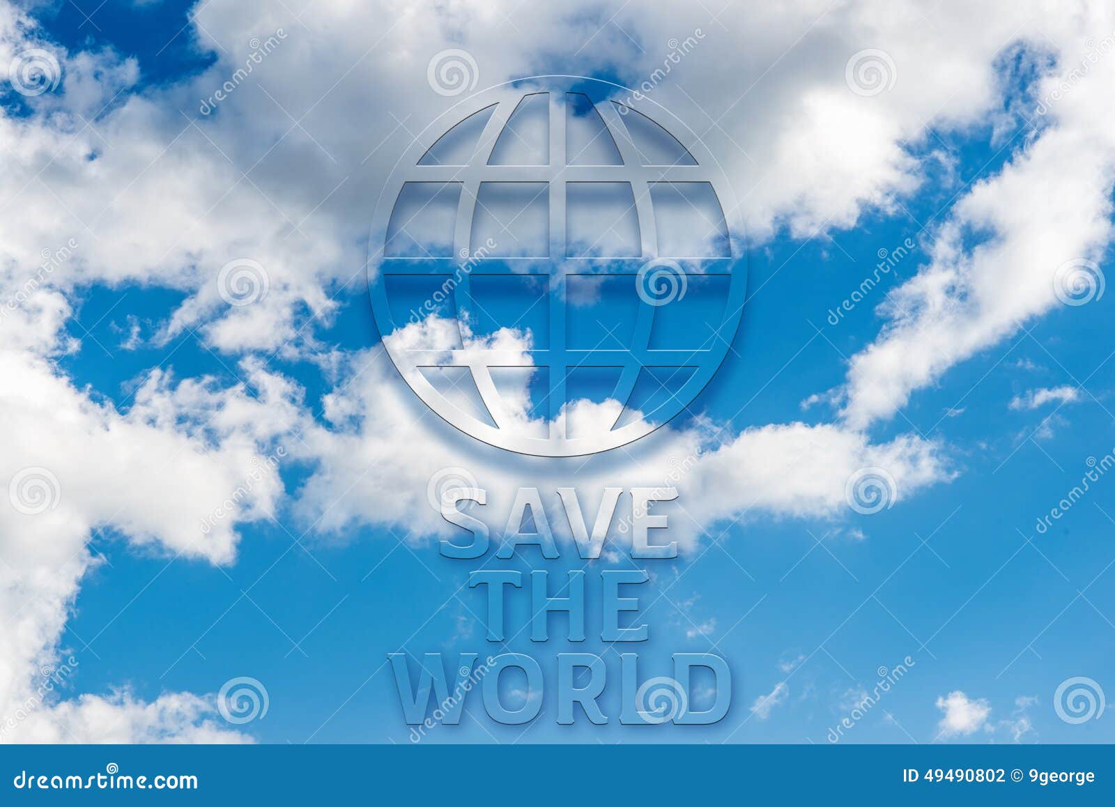 Save the World Message Written on Blue Sky Stock Photo - Image of ...