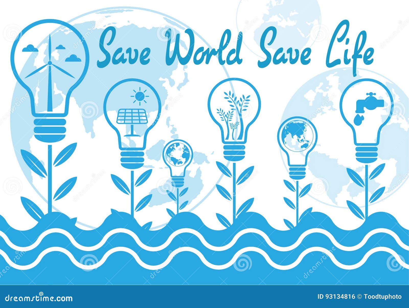 Save world save life stock vector. Illustration of turbine - 93134816