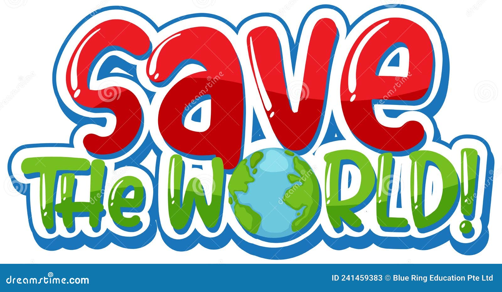 Save the World Typography Logo Design Stock Vector - Illustration of ...