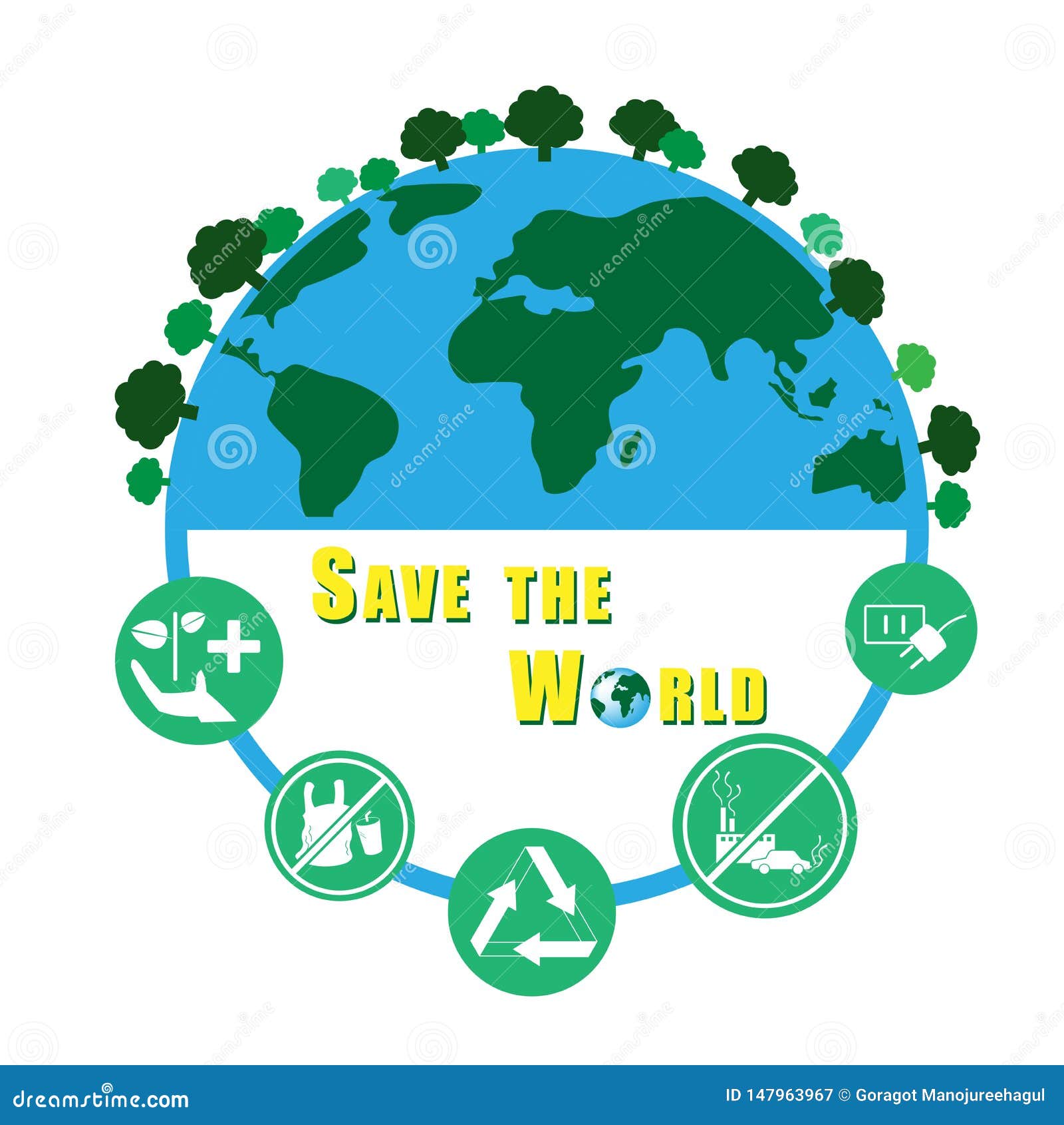 Save the World Vector Infographic Concept Stock Vector - Illustration ...