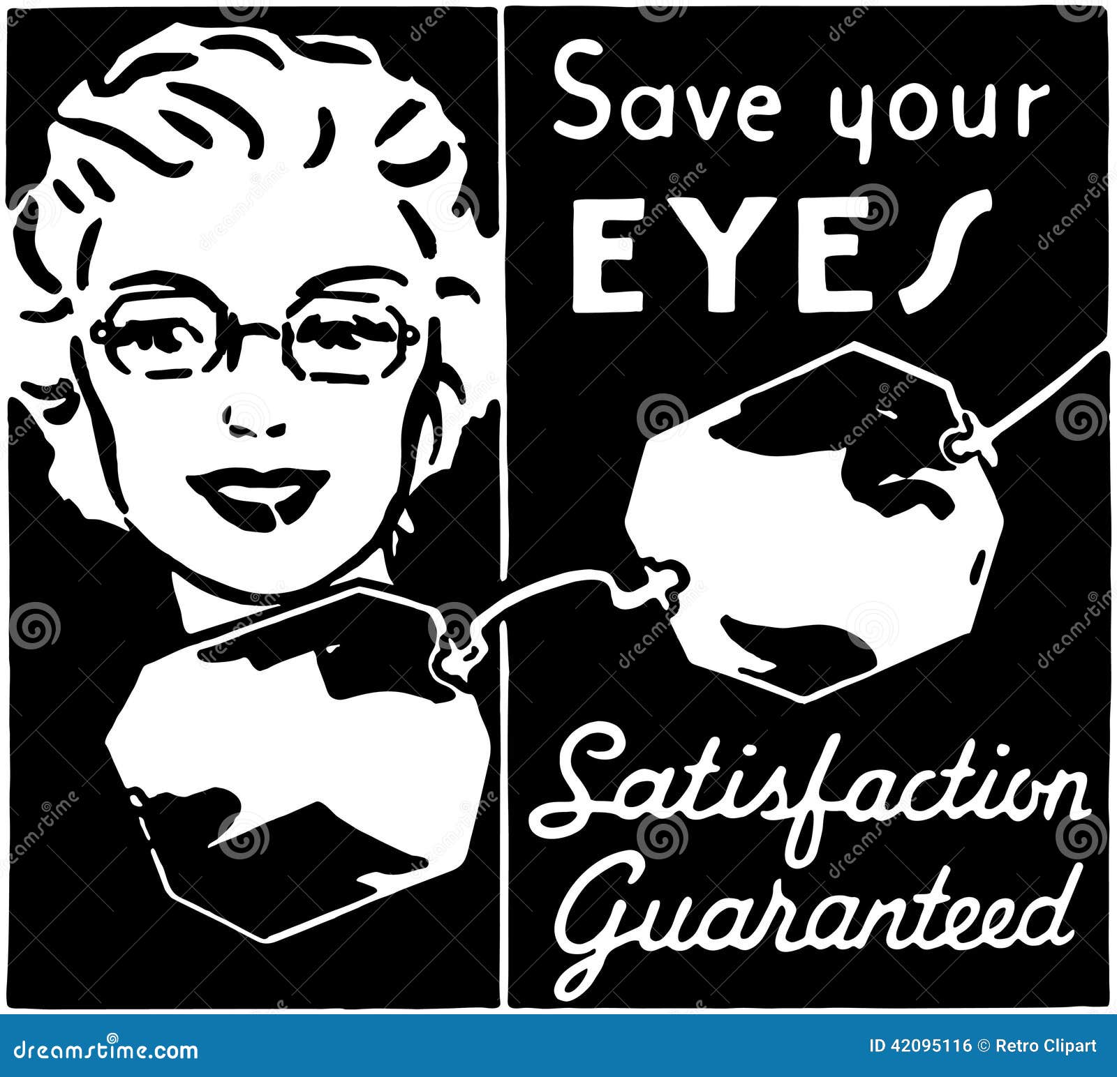 Save Your Eyes stock vector. Illustration of models, advertising - 42095116