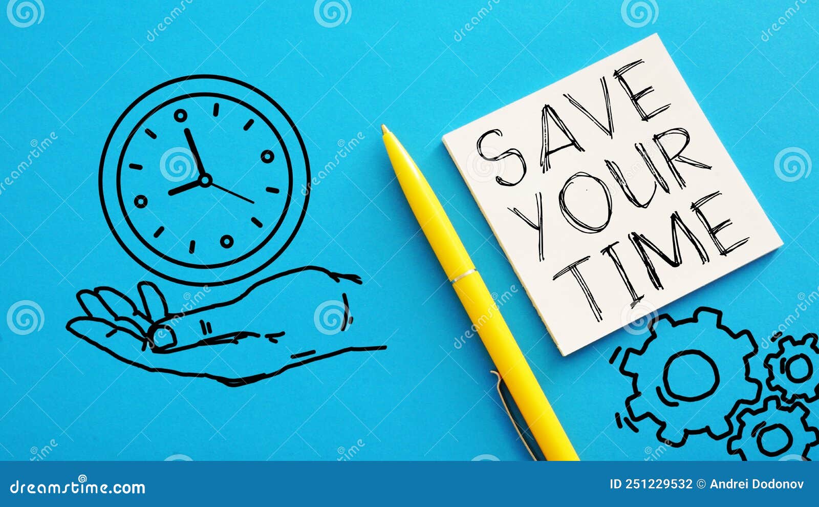 Save Your Time is Shown Using the Text Stock Photo - Image of change ...