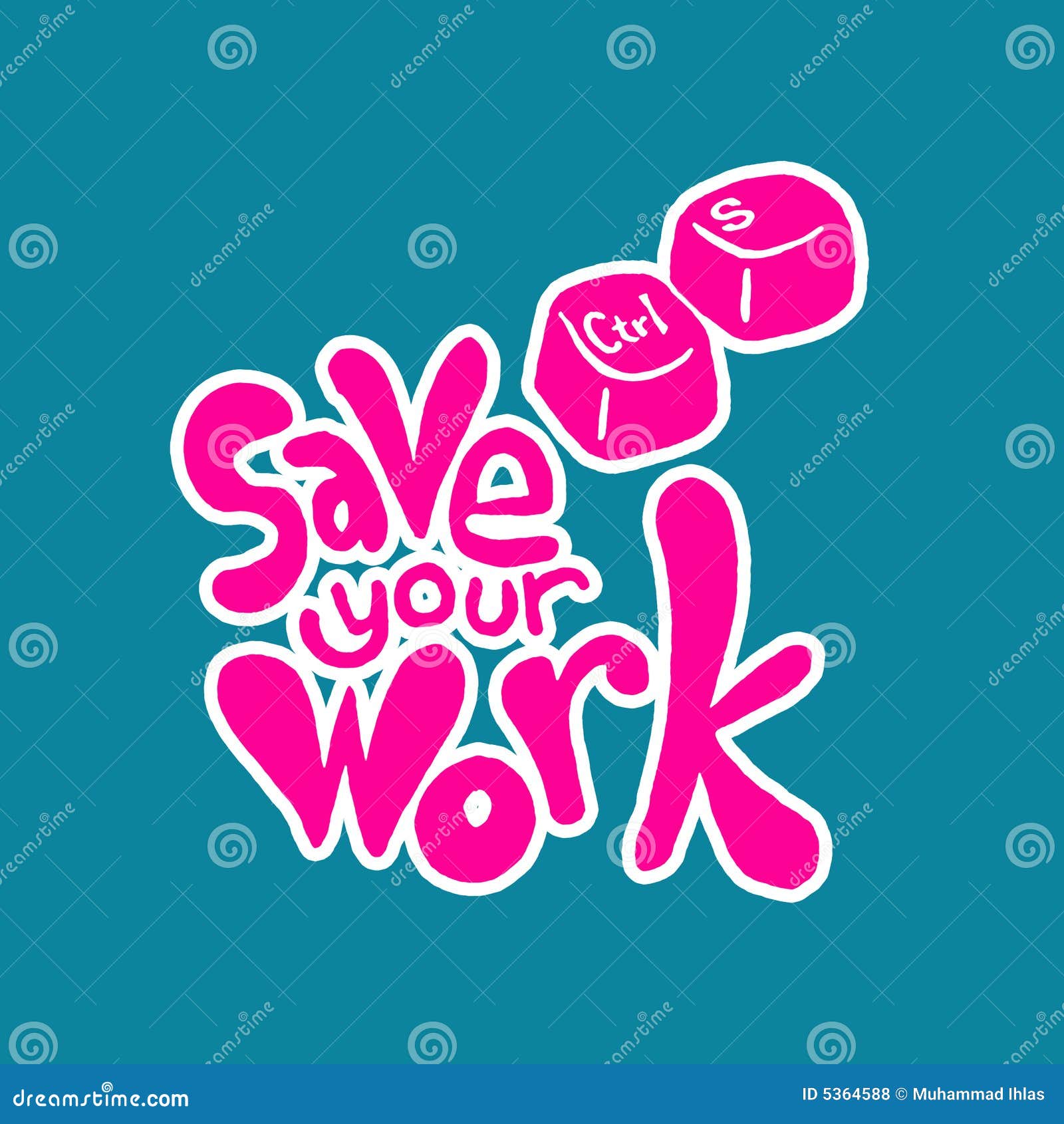 Save your work stock illustration. Illustration of blue - 5364588