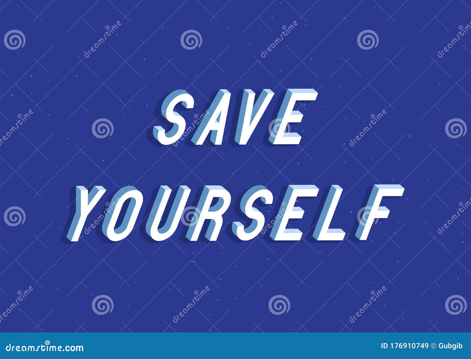 Save Yourself Text with 3d Isometric Effect Stock Vector - Illustration ...