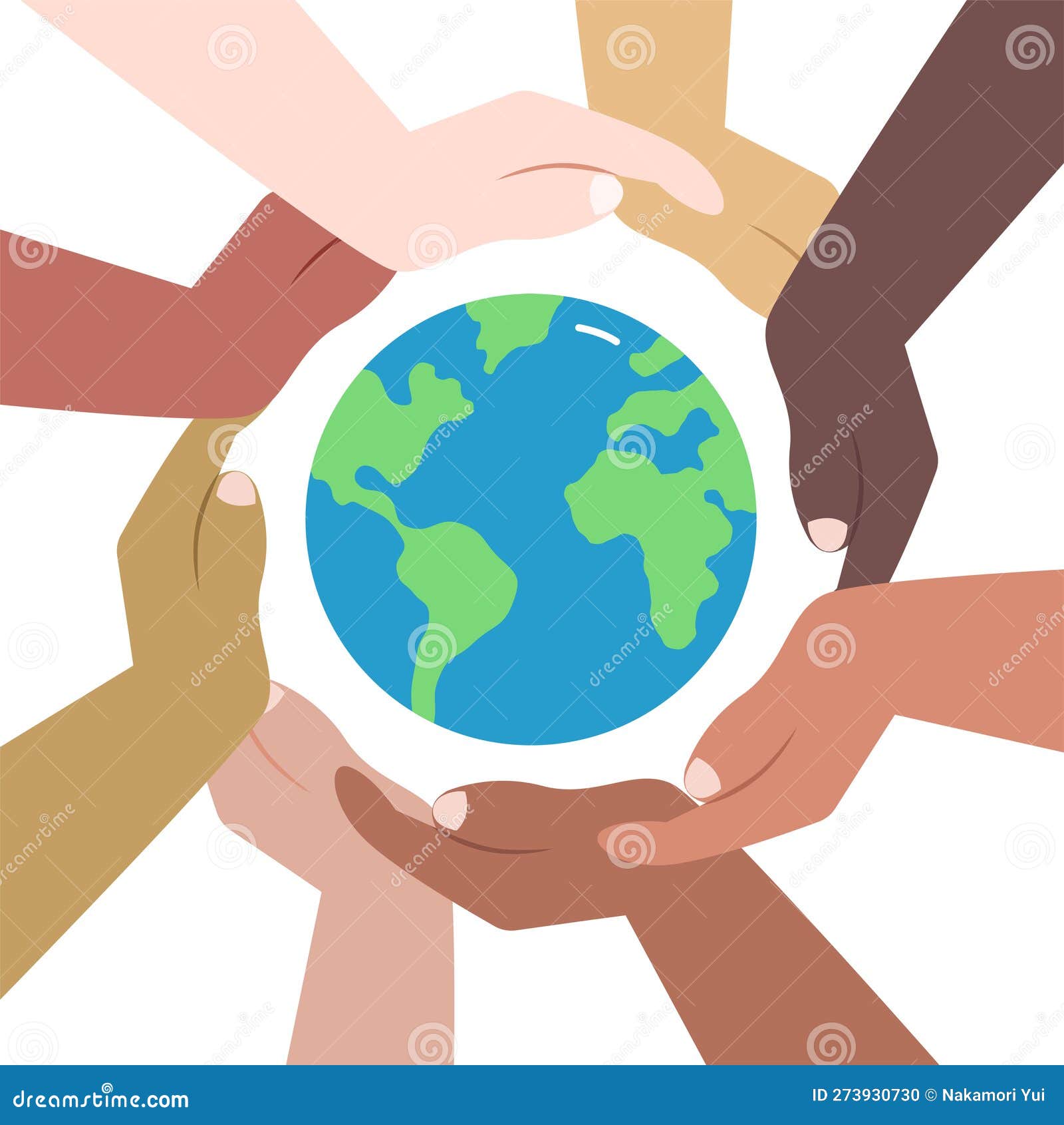 Hand Protect Earth. Different Human Races Protect the Earth Together ...