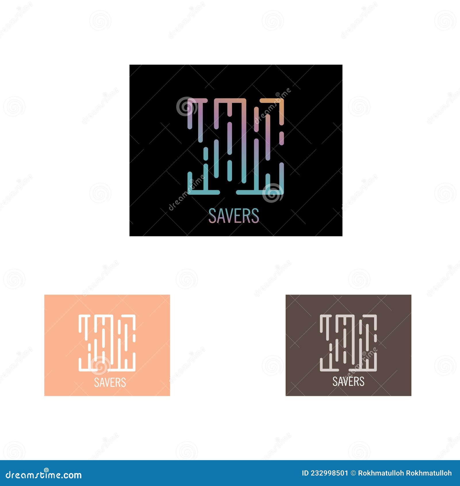 Savers Logo Illustration Square Line Graphic Design Vector Template ...