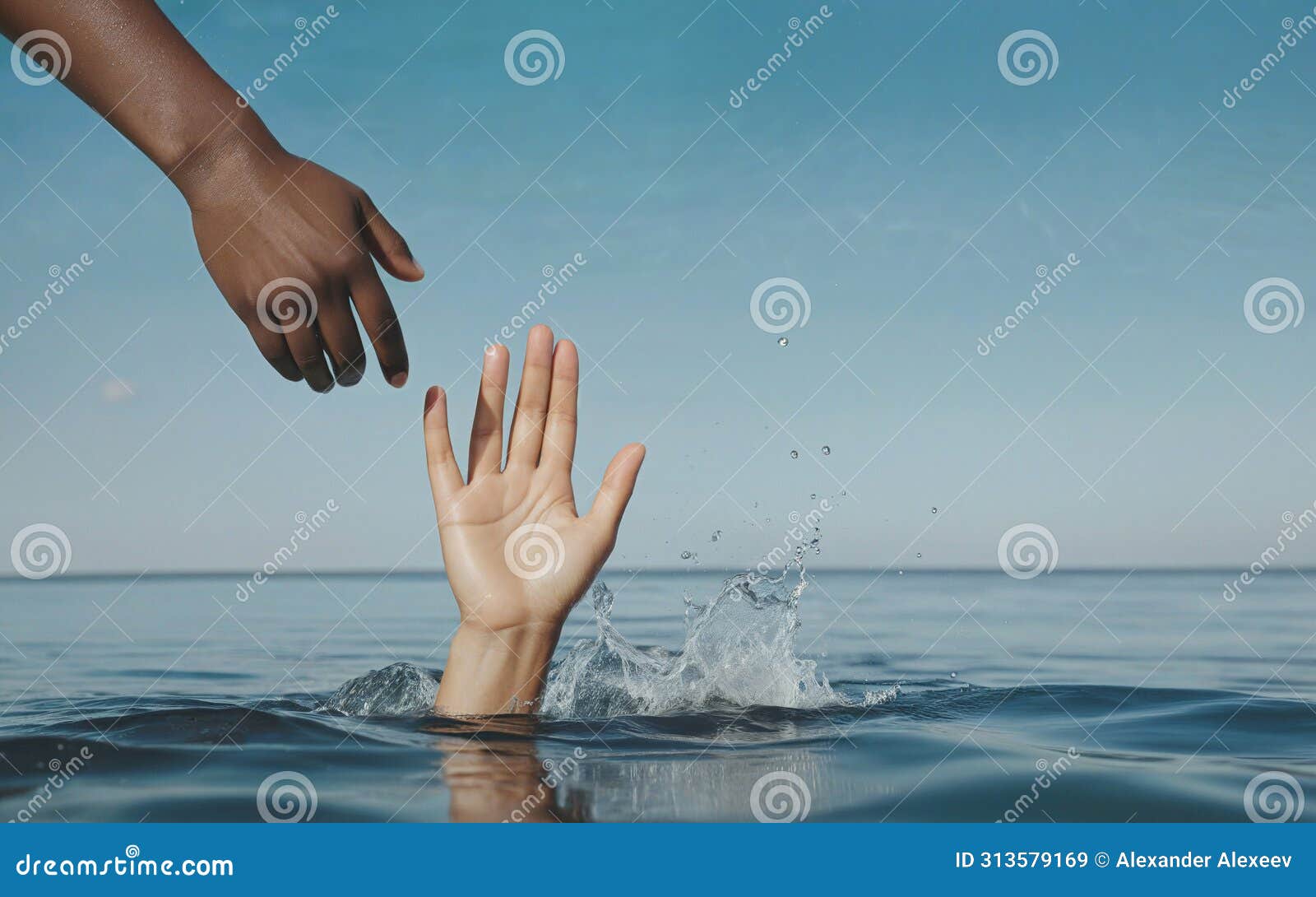 Saves a Drowning Man Concept Stop Racism Stock Illustration ...