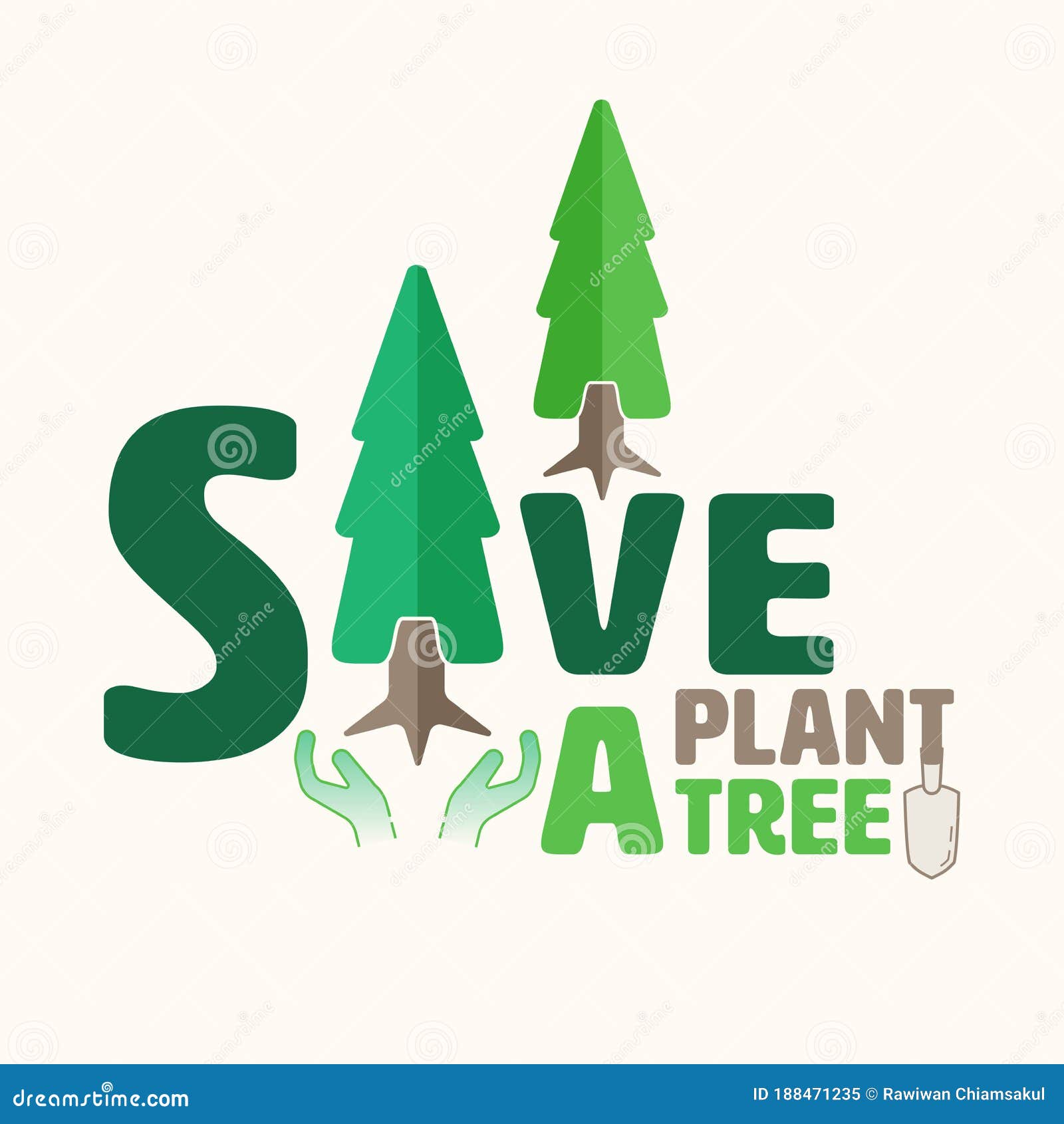 Save Tree 2 stock vector. Illustration of background - 188471235