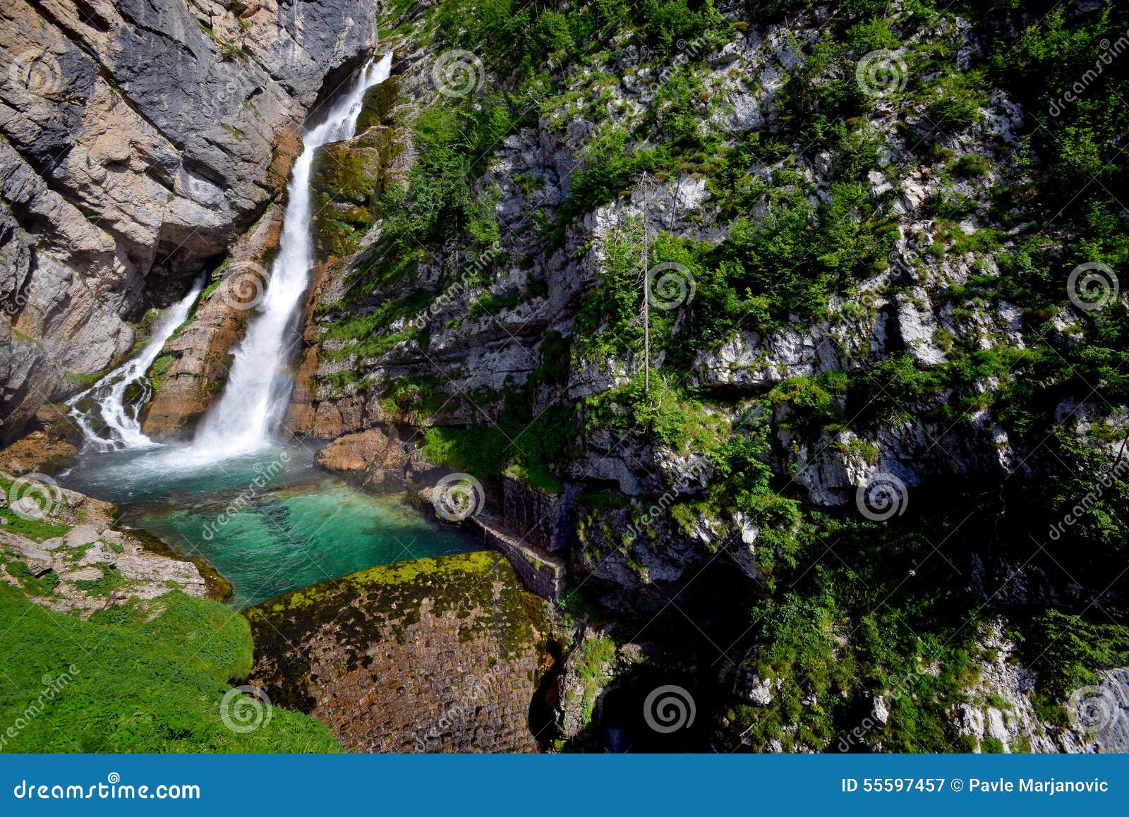 Savica waterfall stock image. Image of europe, rock, slovenia - 55597457