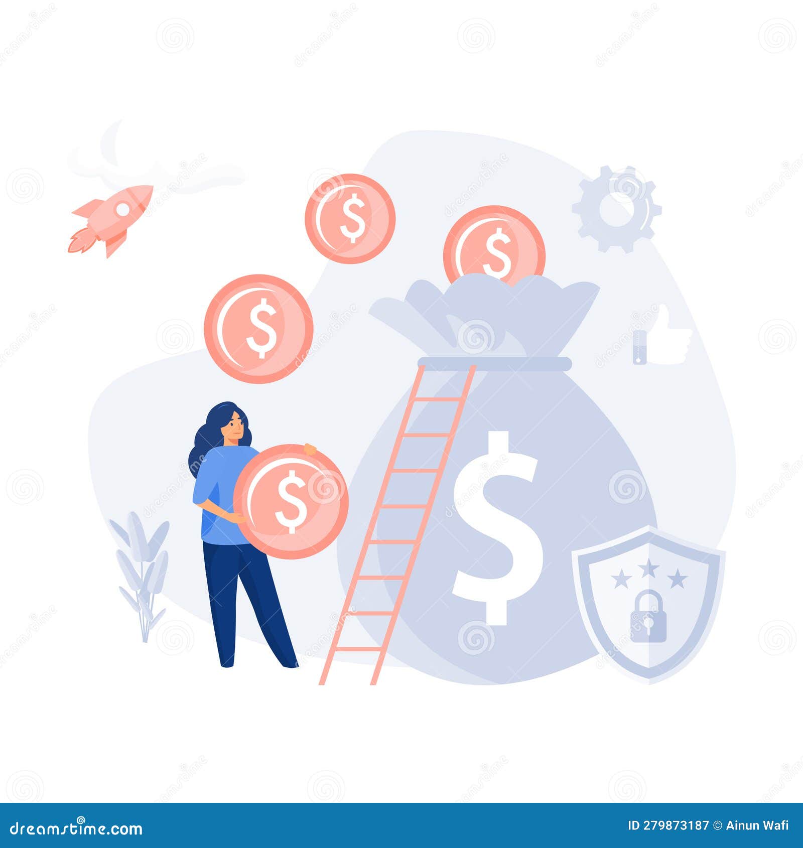 Saving or Accumulating Money Concept for Finance Management Services ...