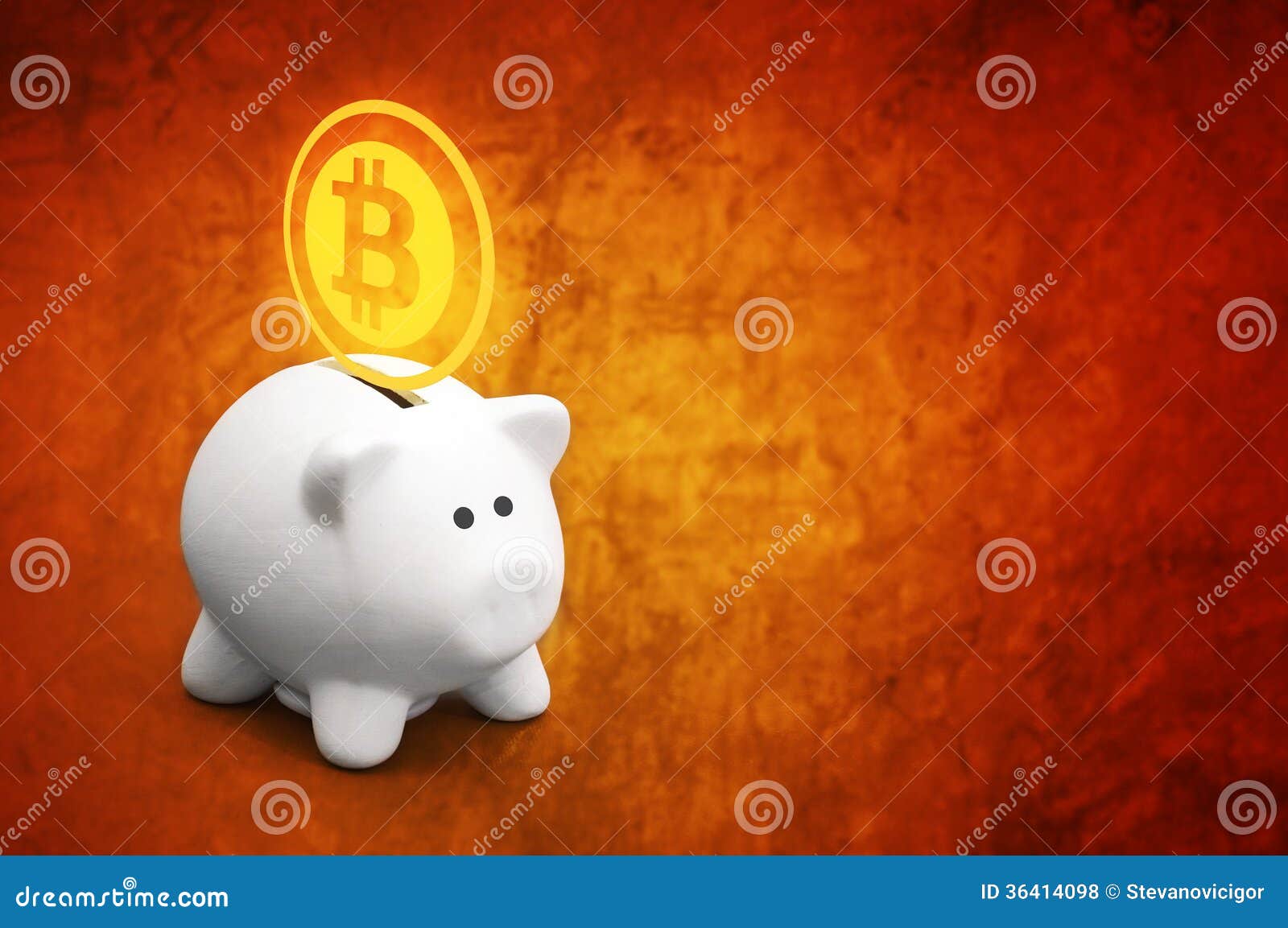Piggy Coin Bank On Yellow Background Royalty-Free Stock Image ...