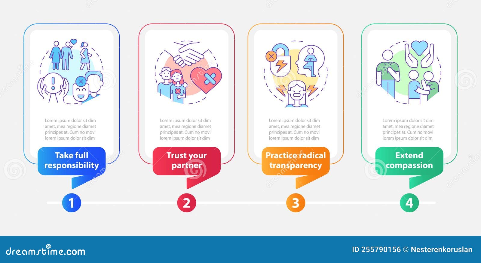 Saving Broken Relationship Rectangle Infographic Template Stock Vector ...