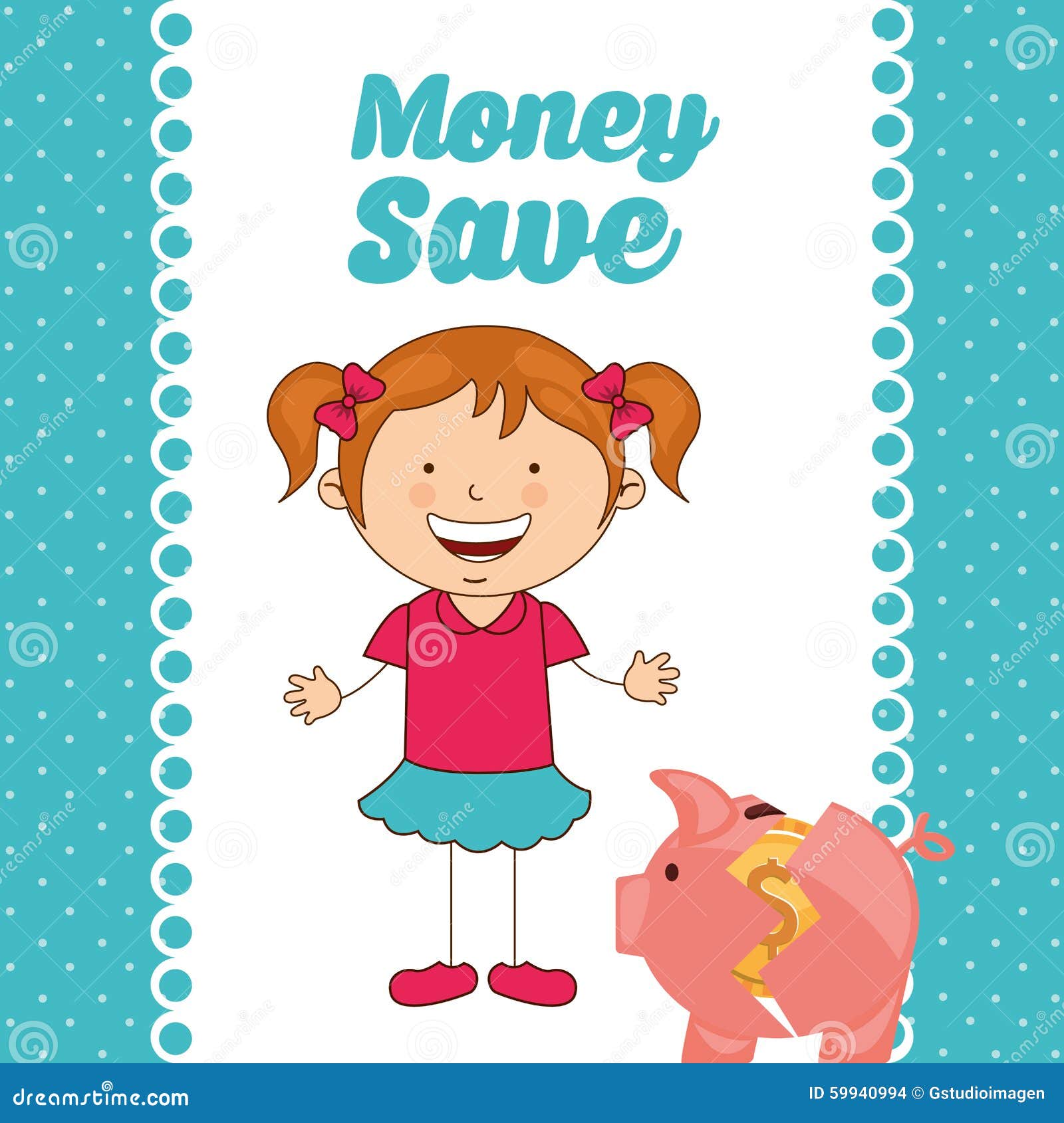 Saving children stock vector. Illustration of earnings - 59940994