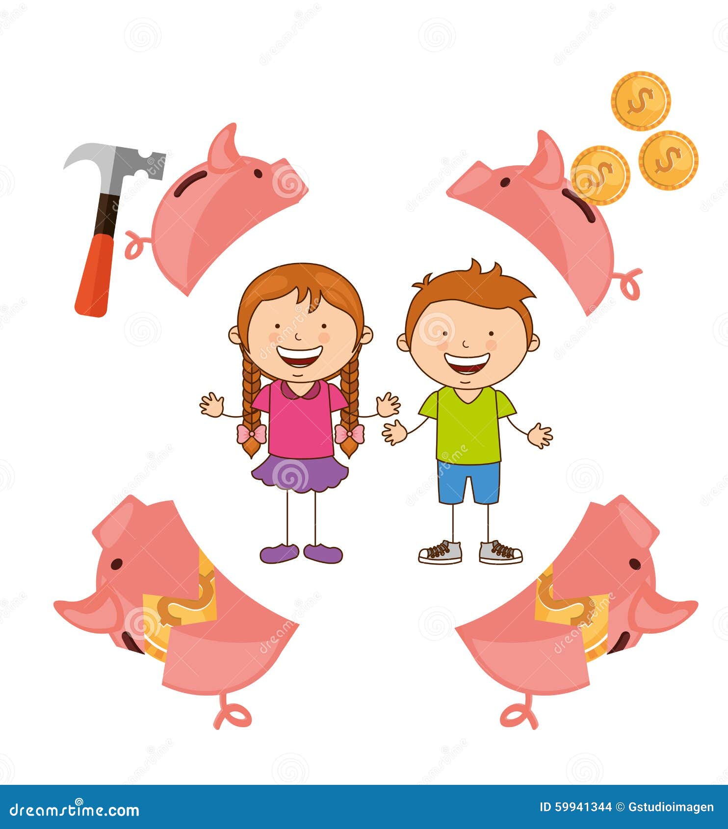 Saving children stock vector. Illustration of vector - 59941344