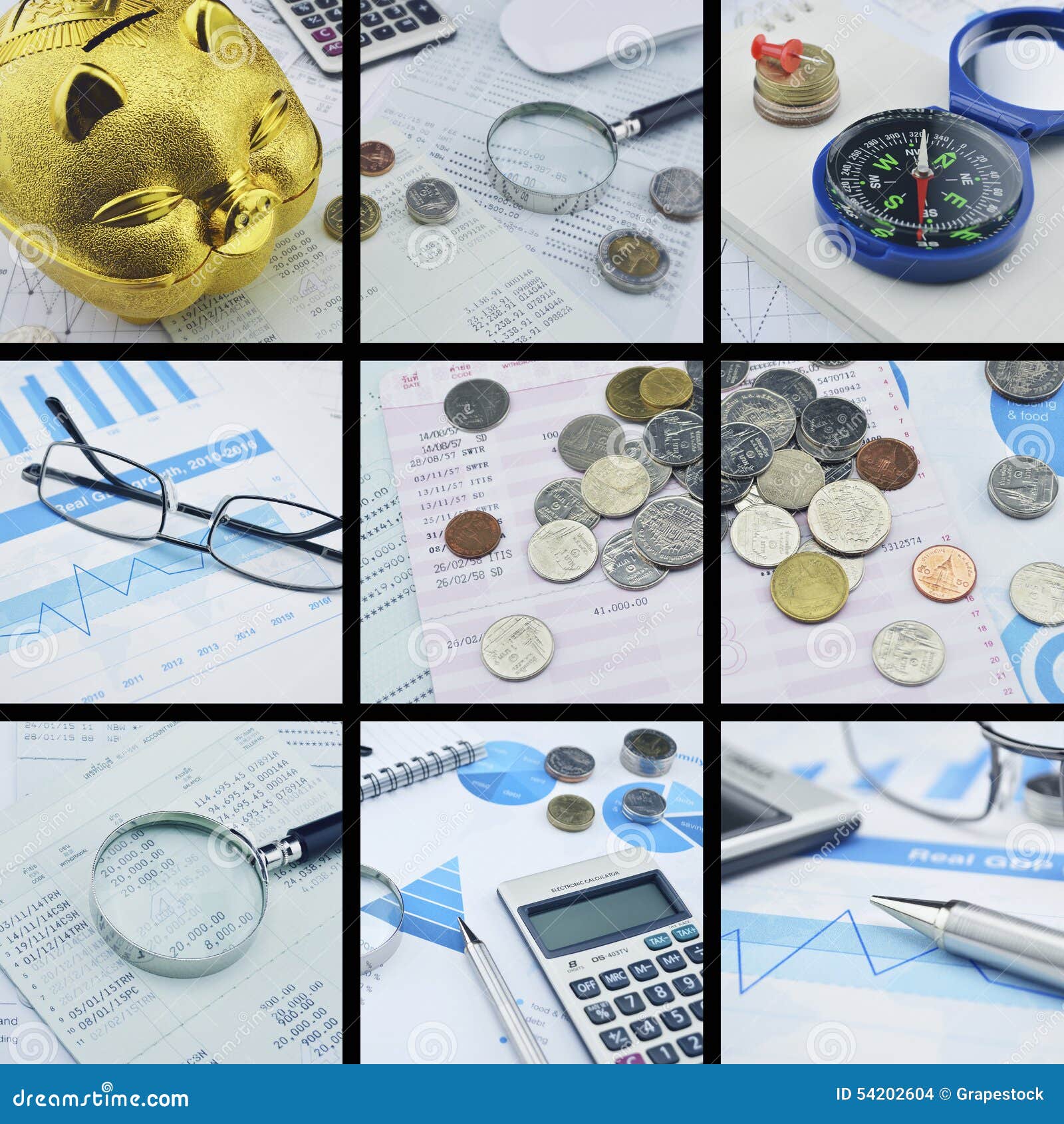 Saving collage pictures stock photo. Image of currency - 54202604