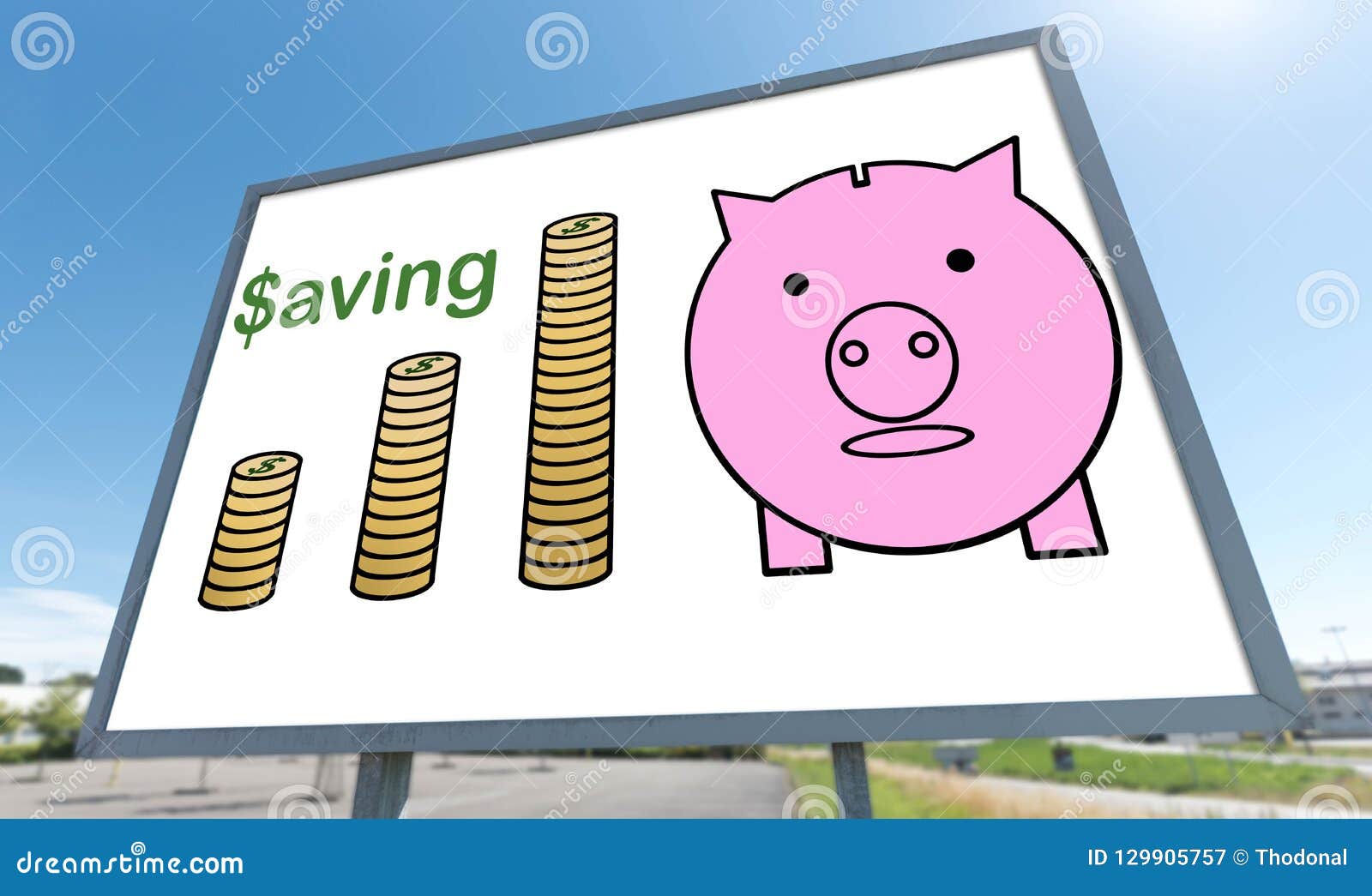 Saving Concept on a Billboard Stock Image - Image of cash, currency ...