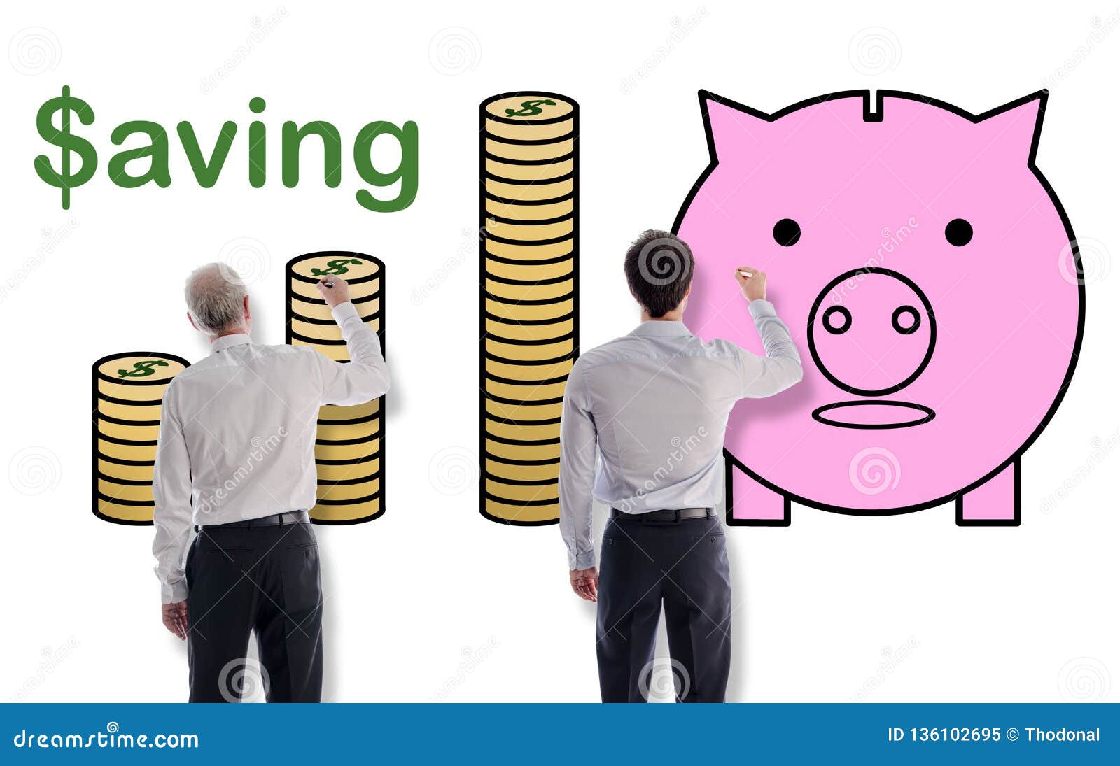 Saving Concept Drawn by Businessmen Stock Image - Image of finance ...