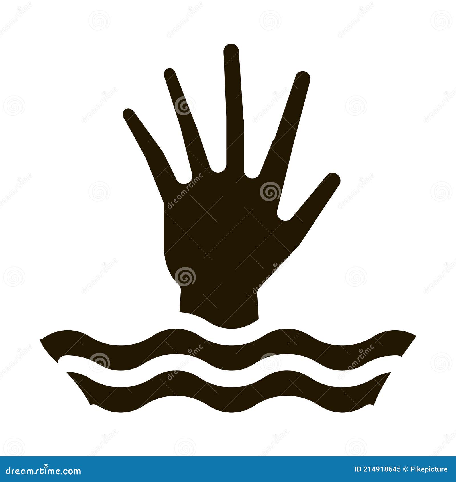 Saving Drowning Man Icon Vector Glyph Illustration Stock Vector ...