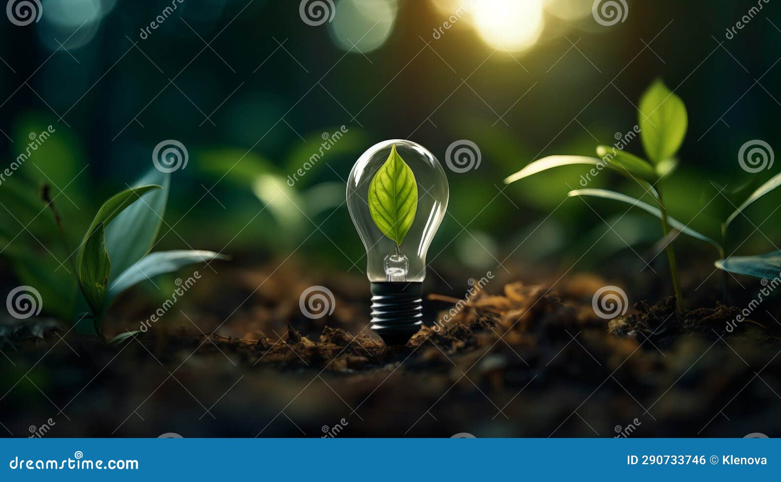 Saving Energy and Environment. Tree Growth in Light Bulb for Saving ...