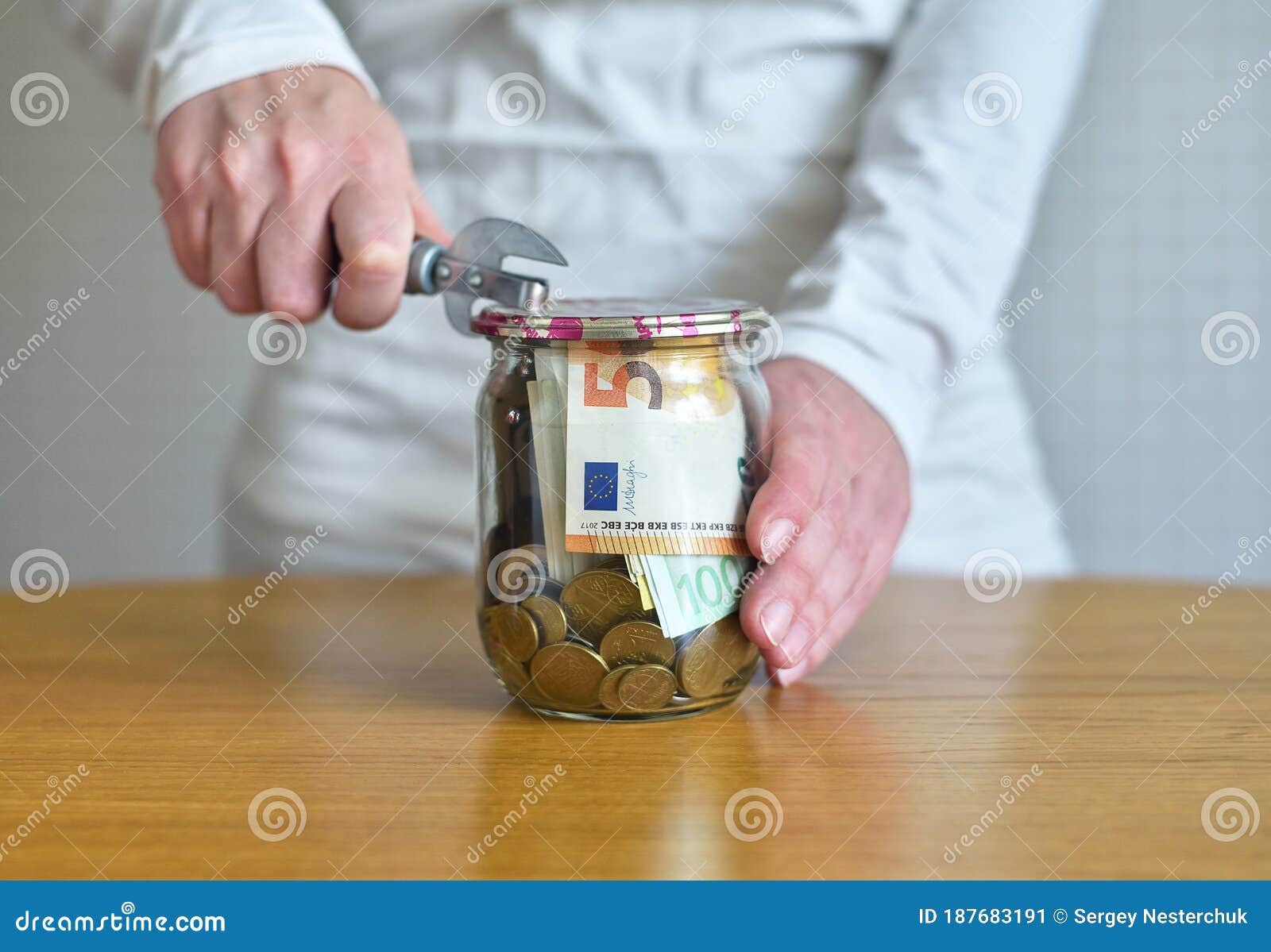 Saving Euro Money in Glass Jar Stock Image - Image of debt, banking ...