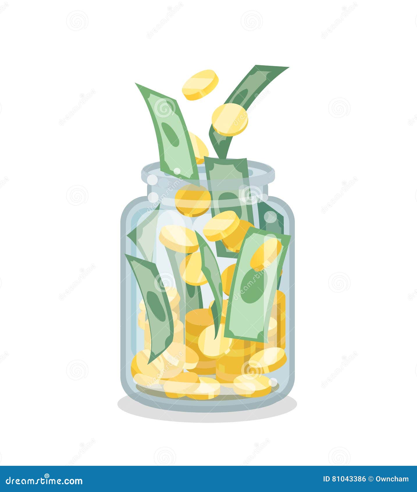 Saving flat money jar stock vector. Illustration of isolated - 81043386 Saving flat money jar stock vector. Illustration of isolated - 81043386