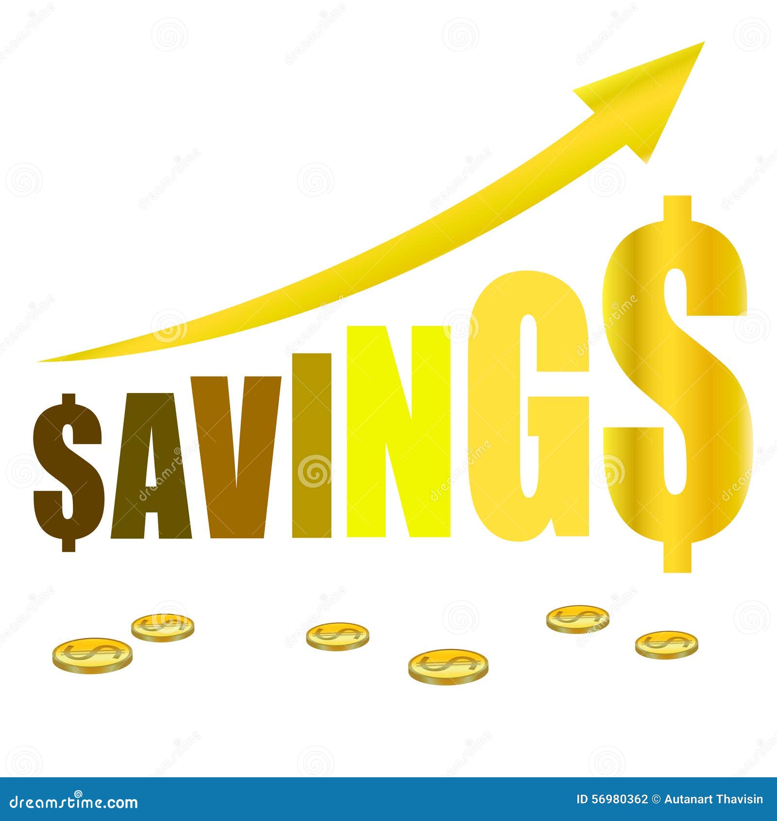 Saving graph grow coin stock vector. Illustration of bank - 56980362