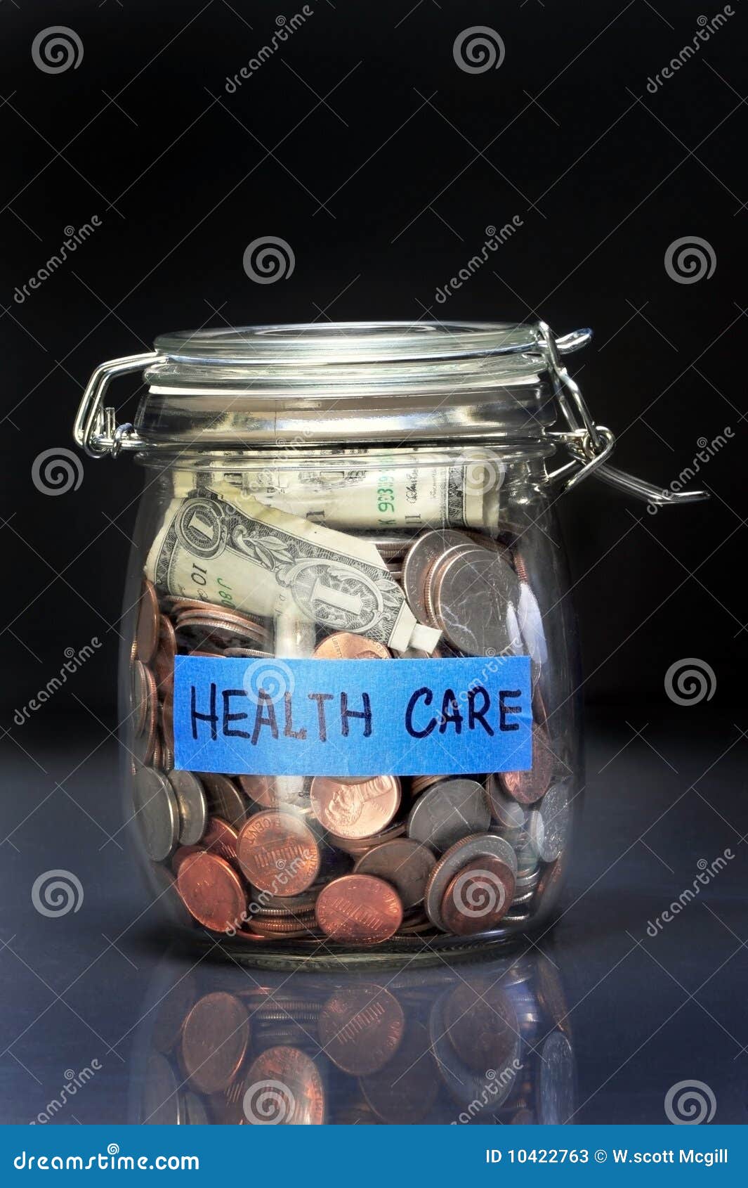 Saving for health care stock image. Image of dollars - 10422763
