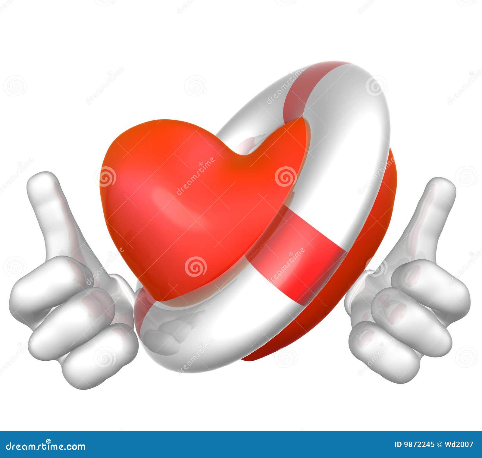 Saving the Heart with Lifebuoy Stock Illustration - Illustration of ...