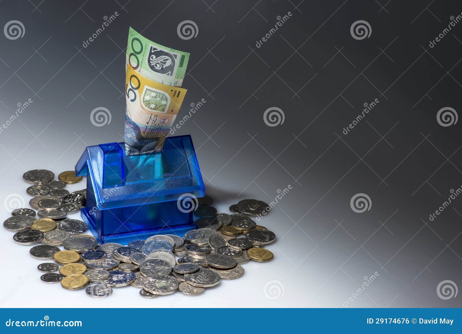 Saving for a House Money Box Stock Photo - Image of industry, hundreds ...