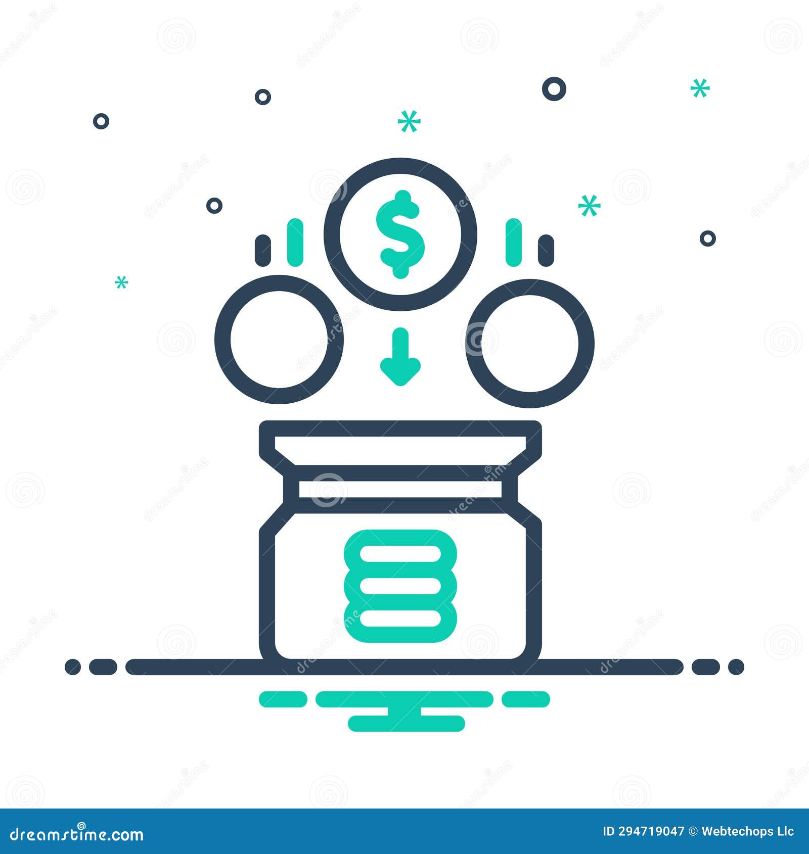 Mix Icon for Saving, Money and Salary Stock Vector - Illustration of ...