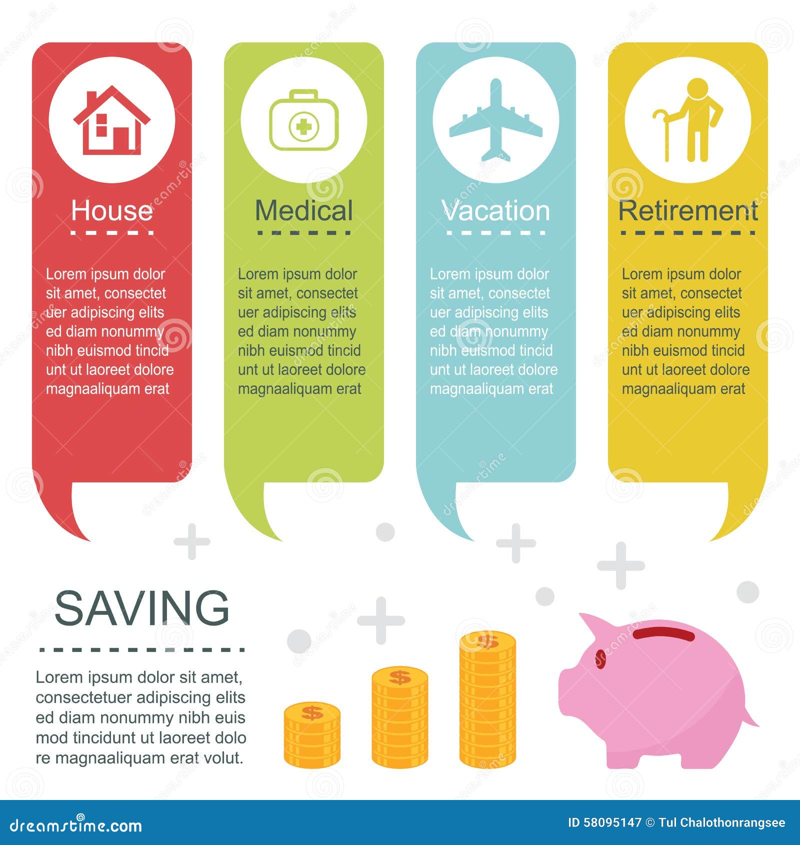 Saving Infographic Templates Stock Vector - Illustration of money ...