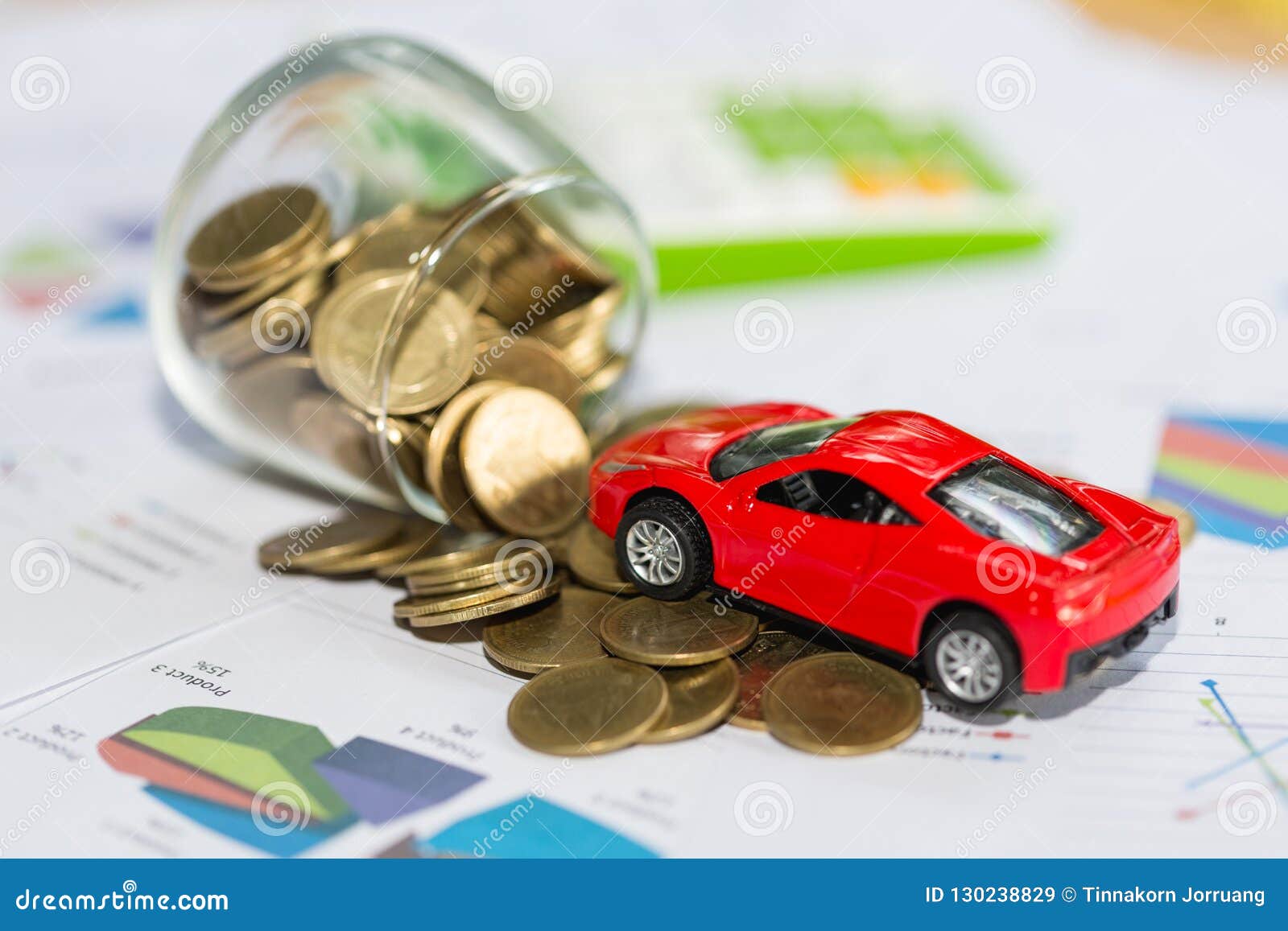 Saving Money for Car that Stack Gold Coin Growing ,saving Money Stock ...