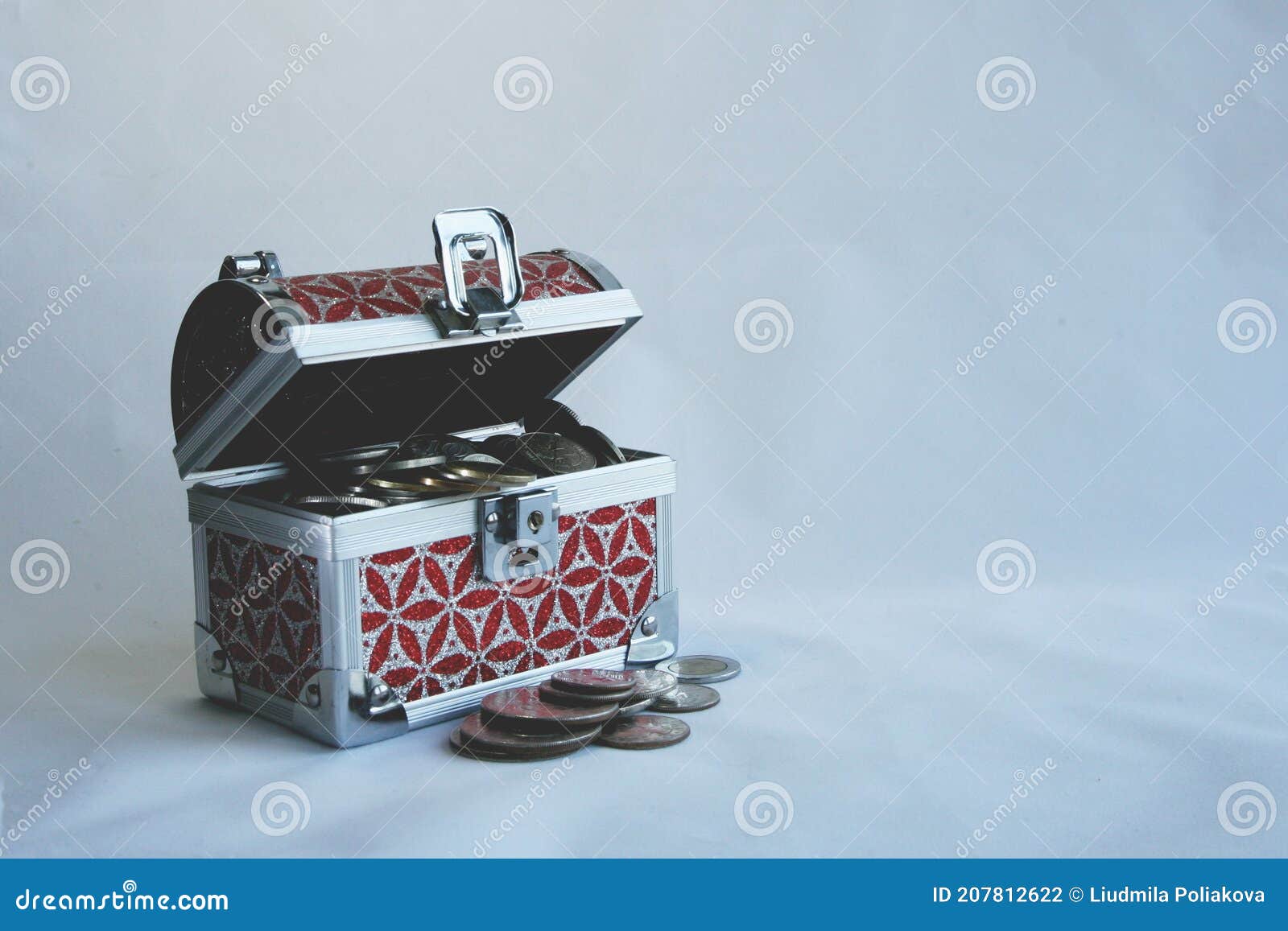 Saving money in the chest stock photo. Image of financial - 207812622