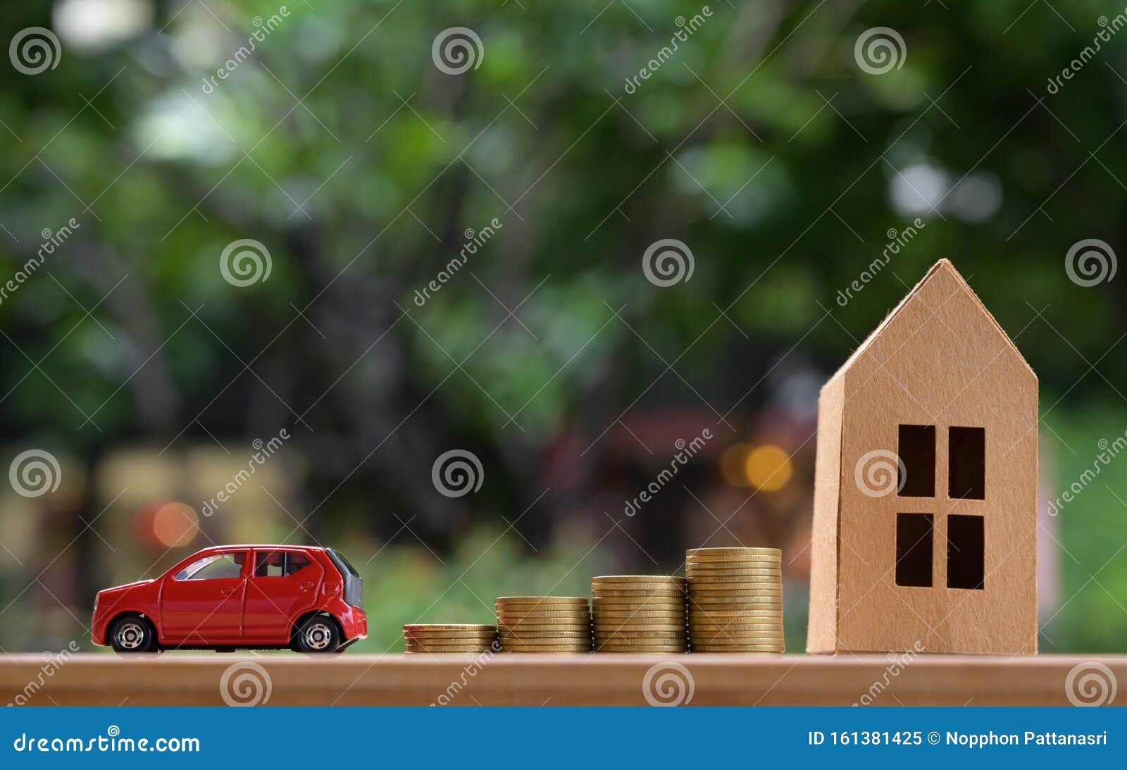 Saving Money Concept. Buy Car, House, Stack of Coins Stock Image ...