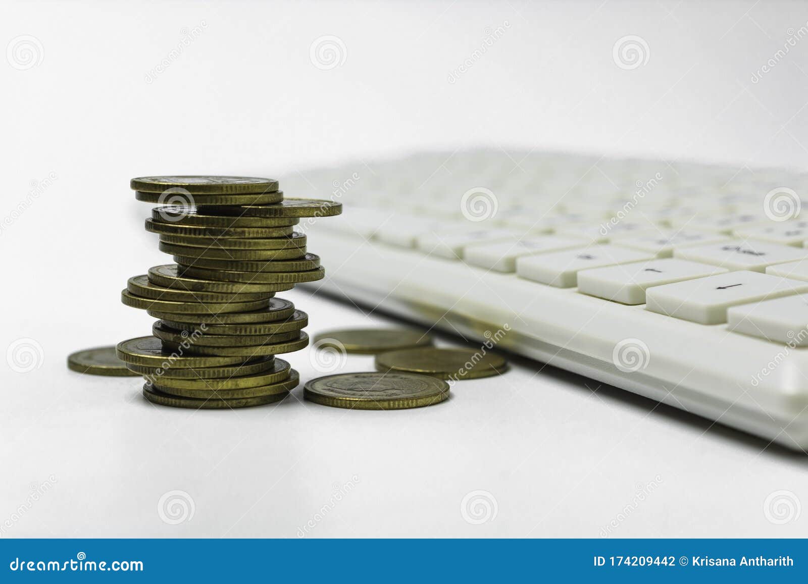 Saving Money Concept with Money Coin Stack. Financial and Accounting ...