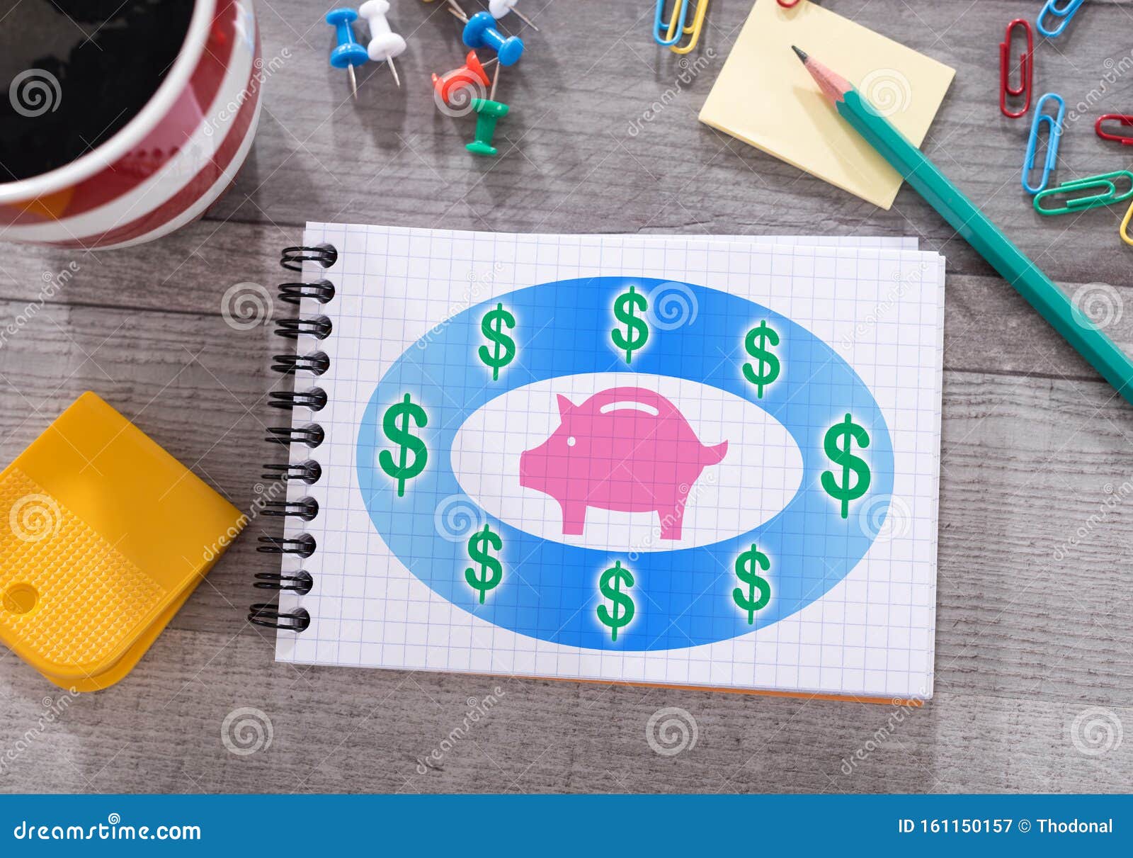Saving Money Concept on a Notepad Stock Image - Image of symbol, future ...