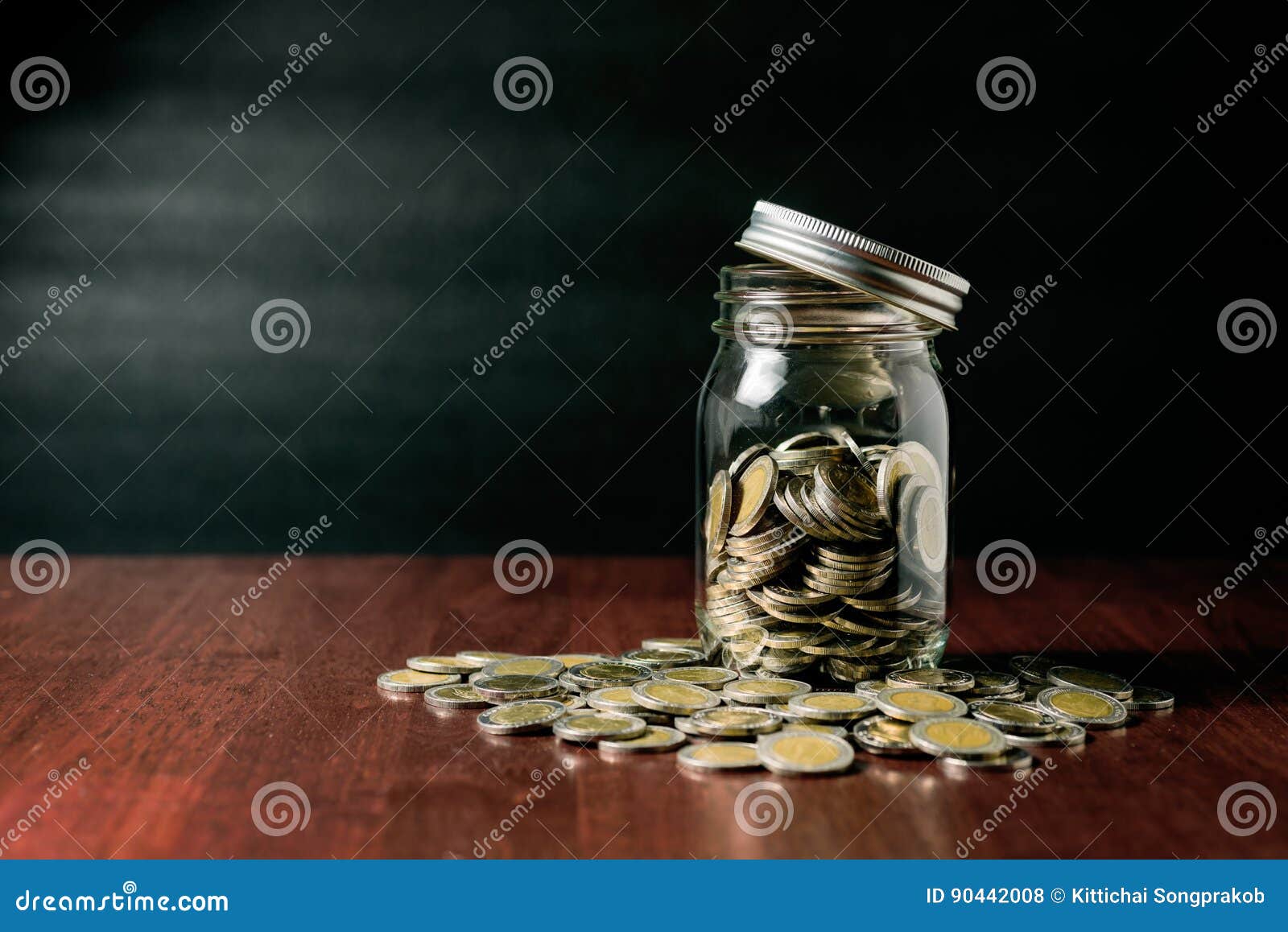 Saving Money Concept, Money Coins in Bottle. Stock Photo - Image of ...